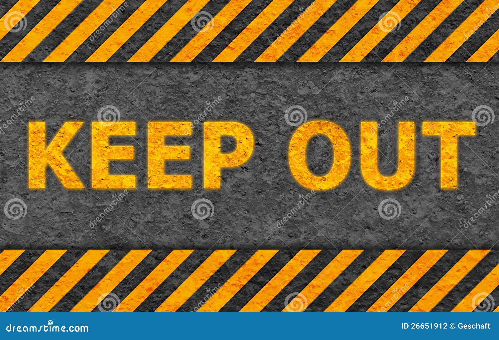 Grunge Pattern with Warning Text (Keep Out) Stock Photo - Image of ...