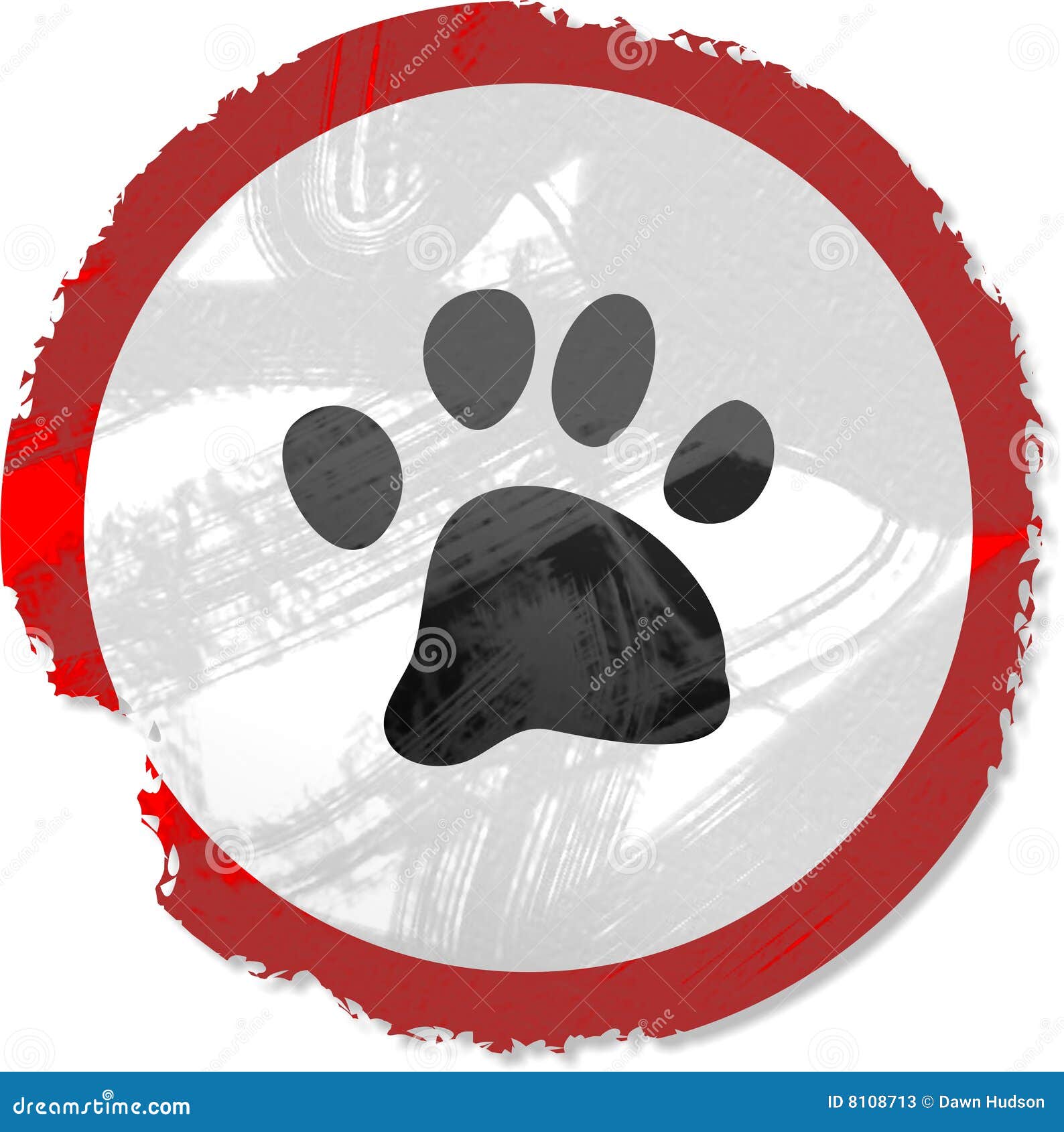 Grunge paw sign stock illustration. Illustration of warning - 8108713