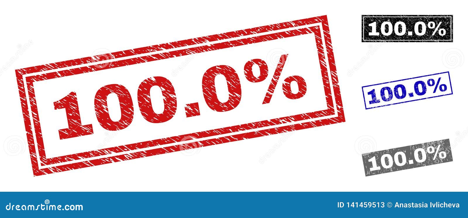 Grunge 100.0 Percent Textured Rectangle Watermarks Stock Vector ...
