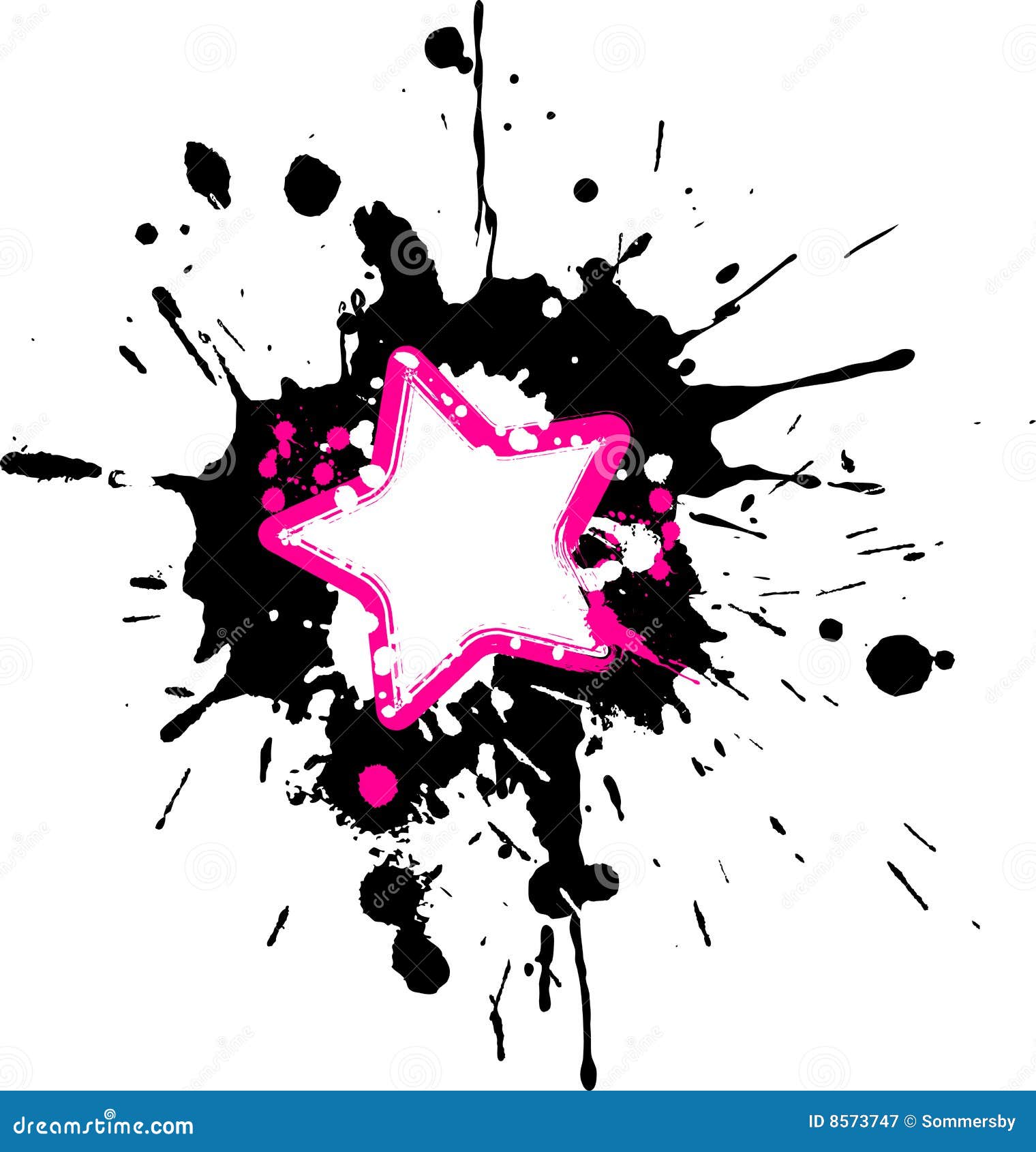 Grunge pink star frame stock vector. Illustration of circle - 8573747