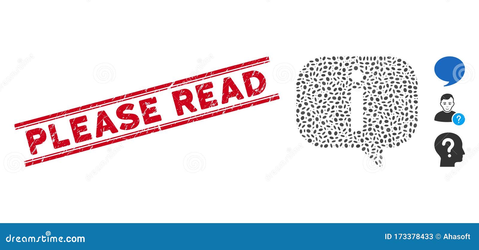 Grunge Please Read Line Stamp and Mosaic about Icon Stock Illustration ...
