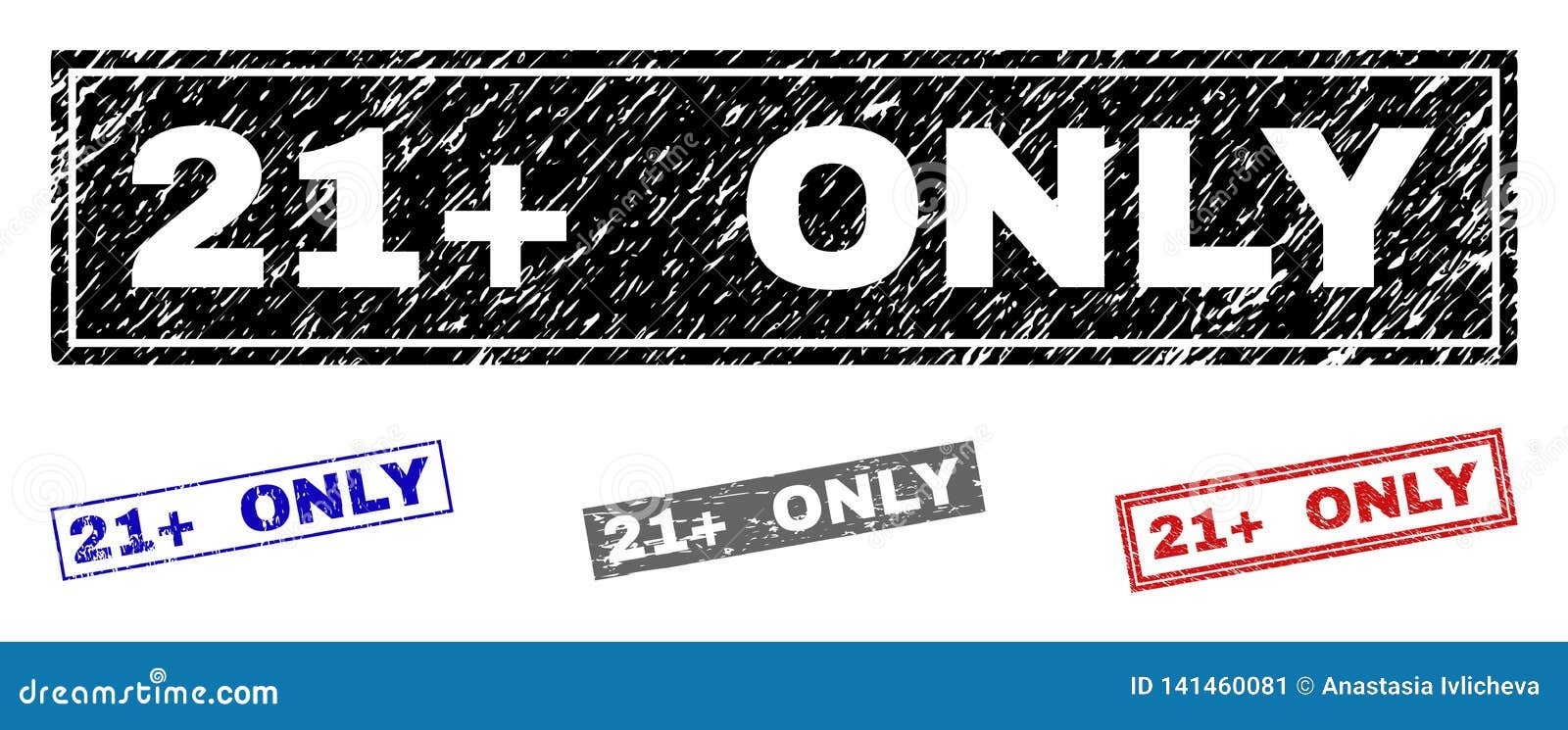 Grunge 21 Plus only Textured Rectangle Stamp Seals Stock Vector ...