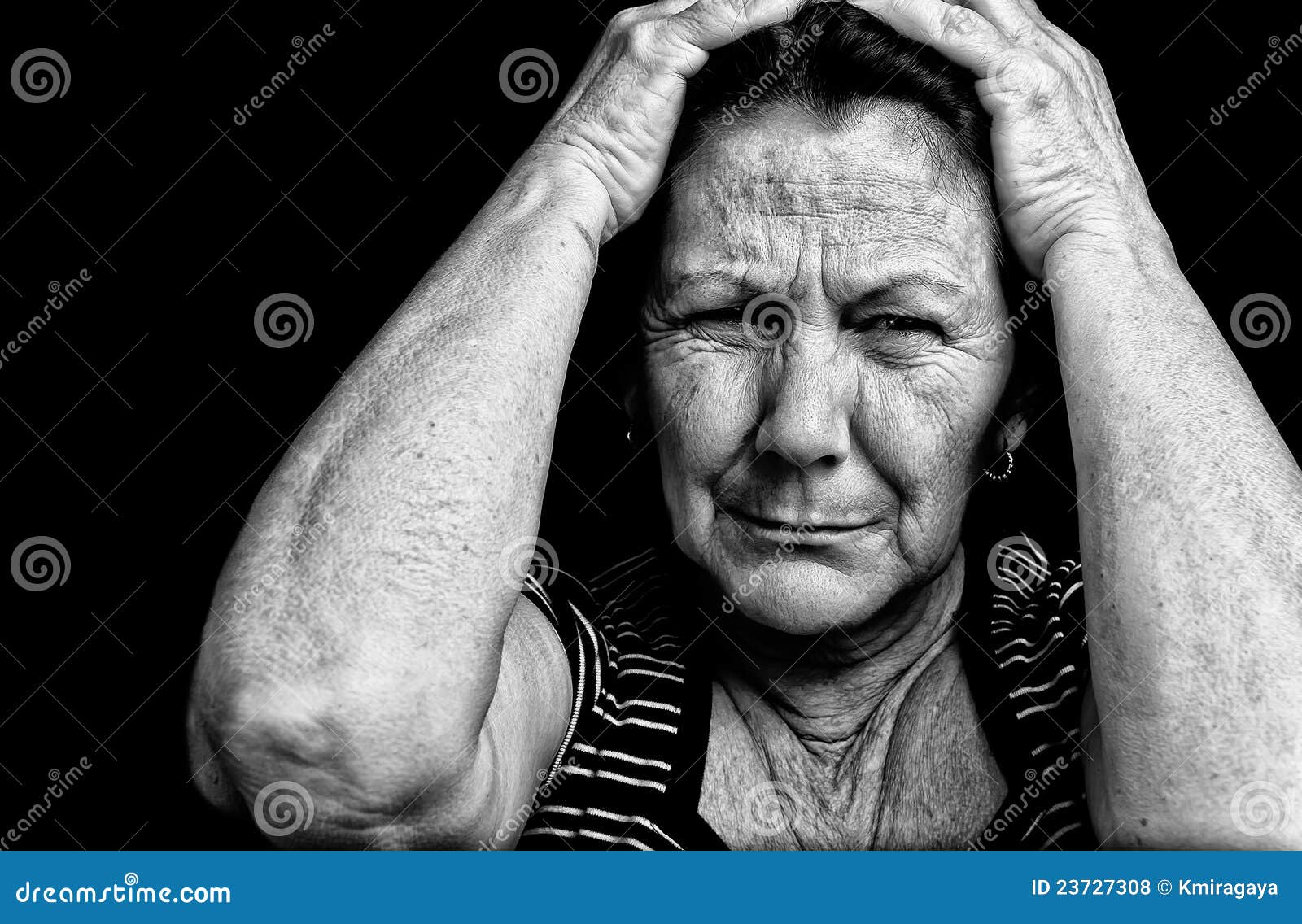 Grunge Portrait Of An Old Stressed Woman Royalty Free Stock Photos ...