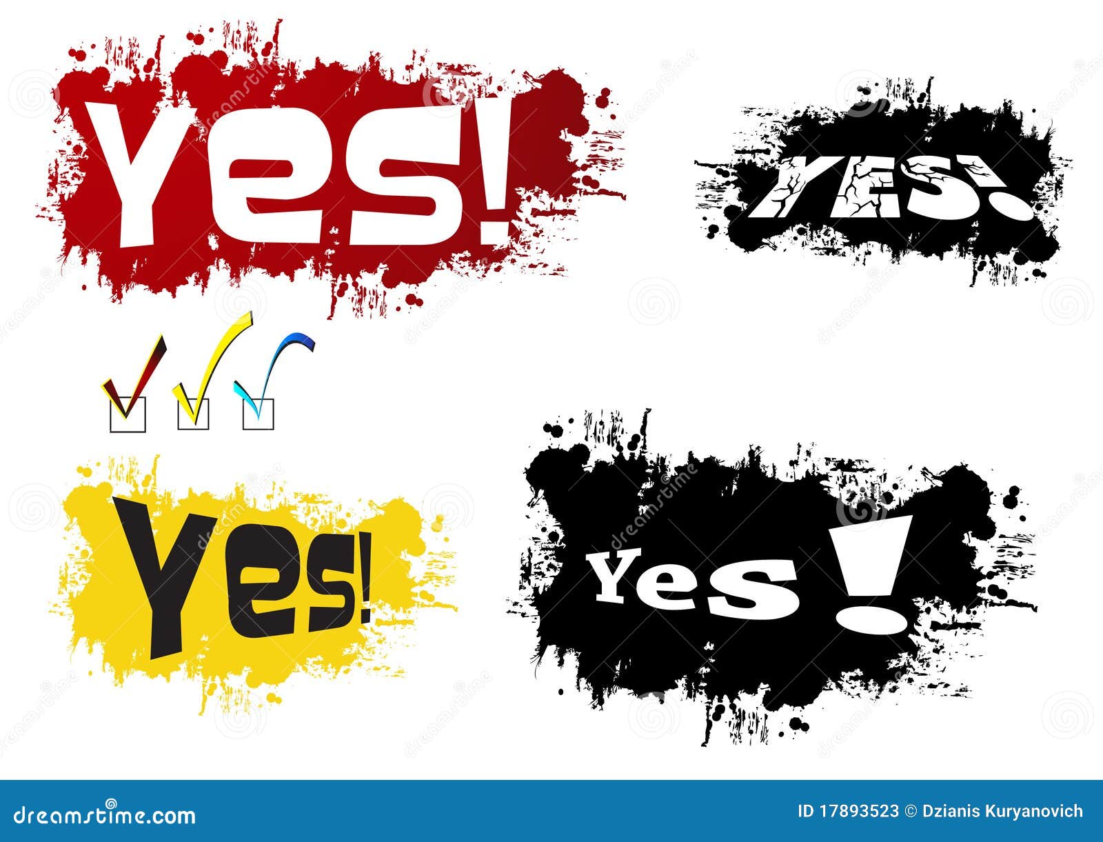 The grunge positive . Yes stock vector. Illustration of choose - 17893523