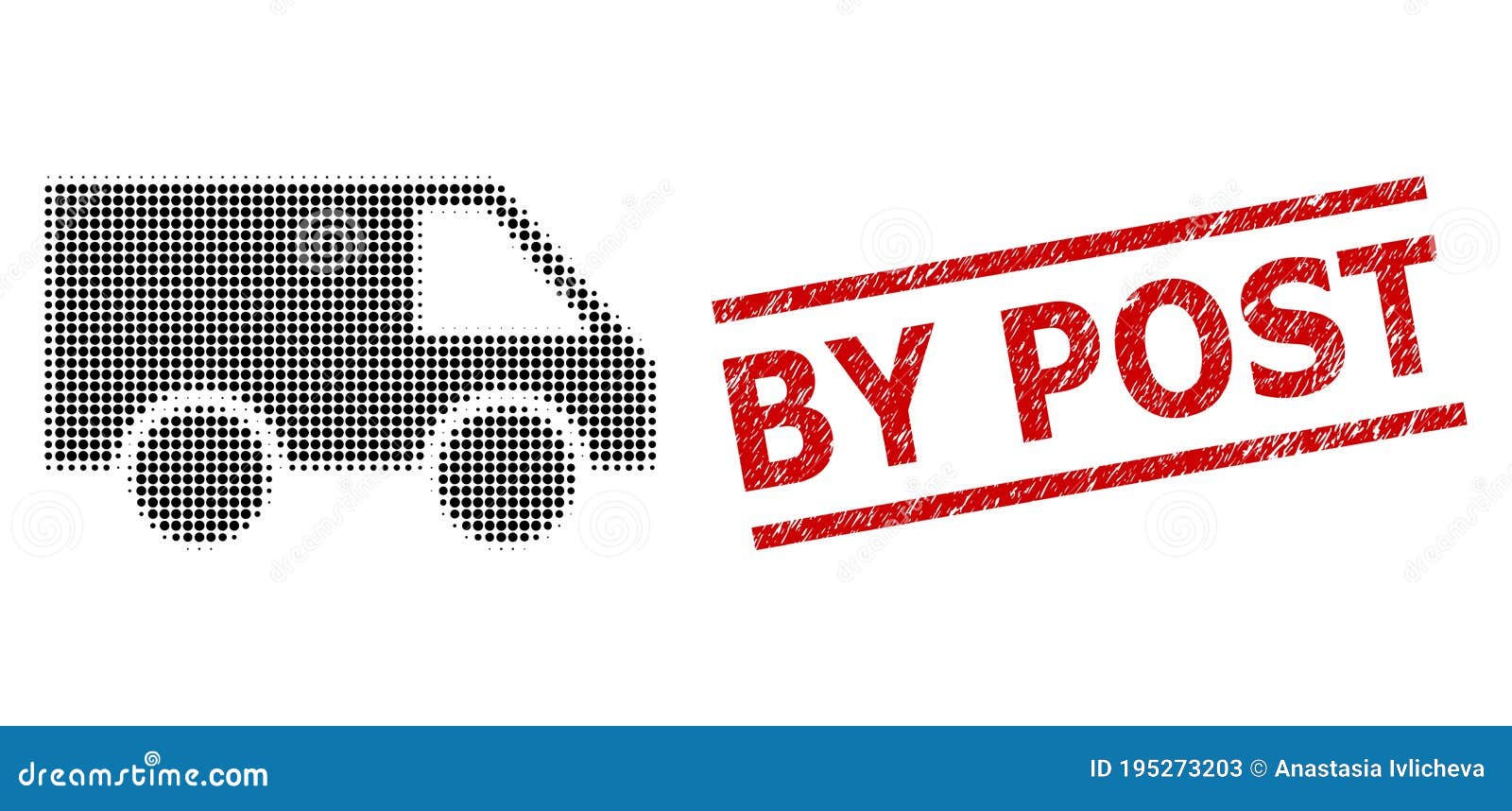 Grunge by Post Seal Stamp and Halftone Dotted Van Stock Vector ...
