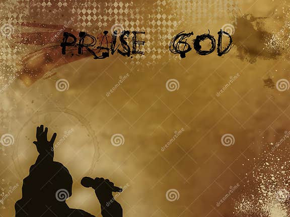 Praise God Illustration in Grunge Style in Earth Tones Stock ...