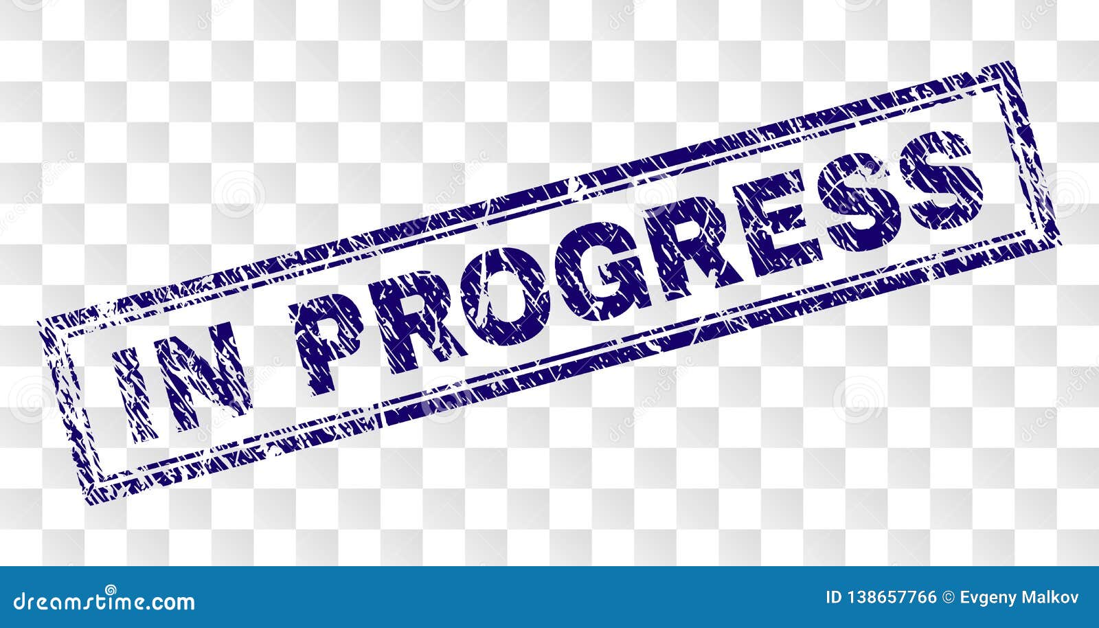 Grunge in PROGRESS Rectangle Stamp Stock Vector - Illustration of await ...