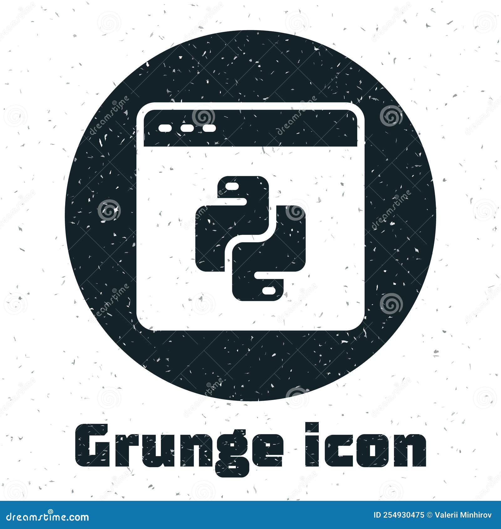 Grunge Python Programming Language Icon Isolated on White Background ... Grunge Python Programming Language Icon Isolated on White Background ...