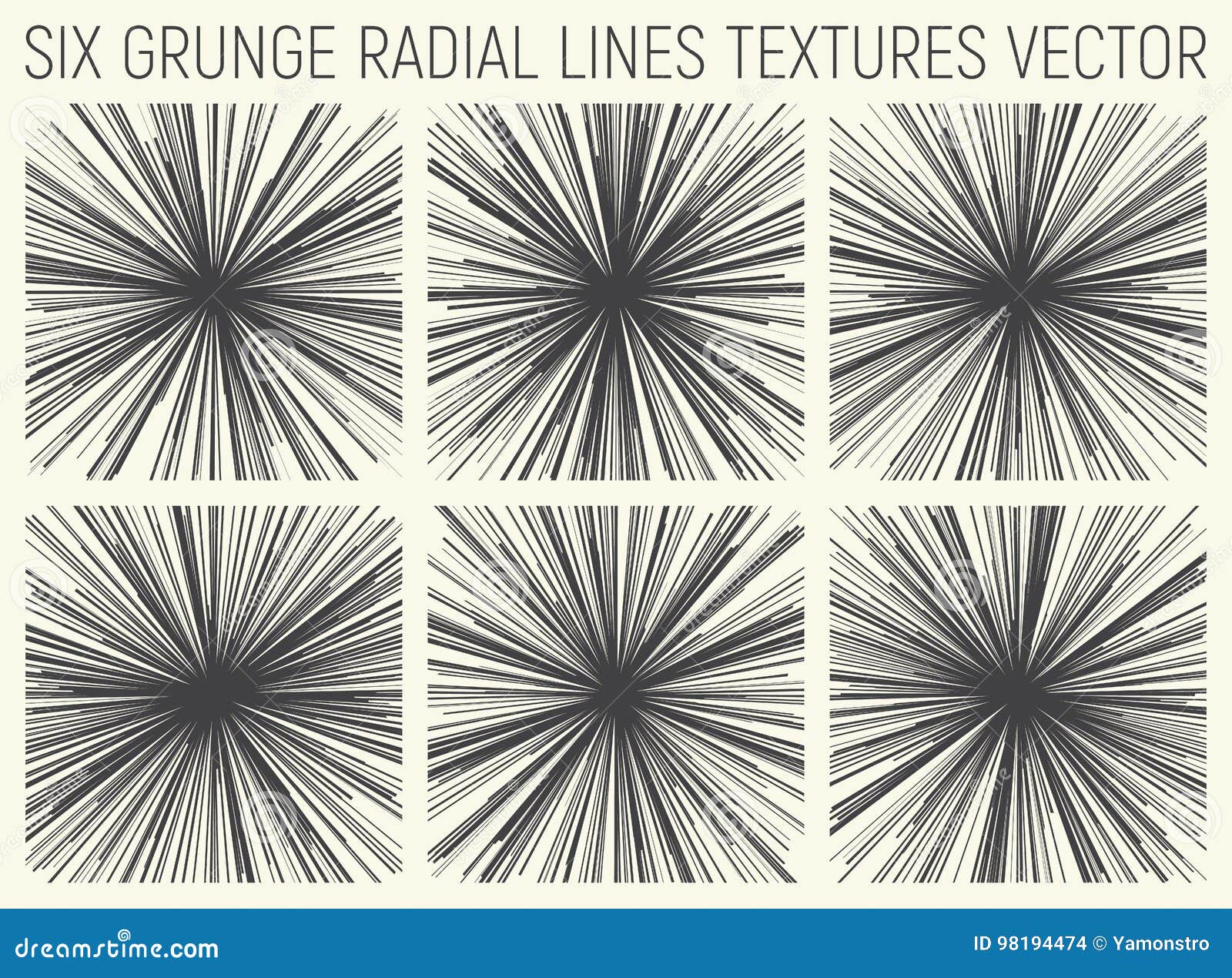 6 Grunge Radial Lines Textures Vector Stock Vector - Illustration of ...