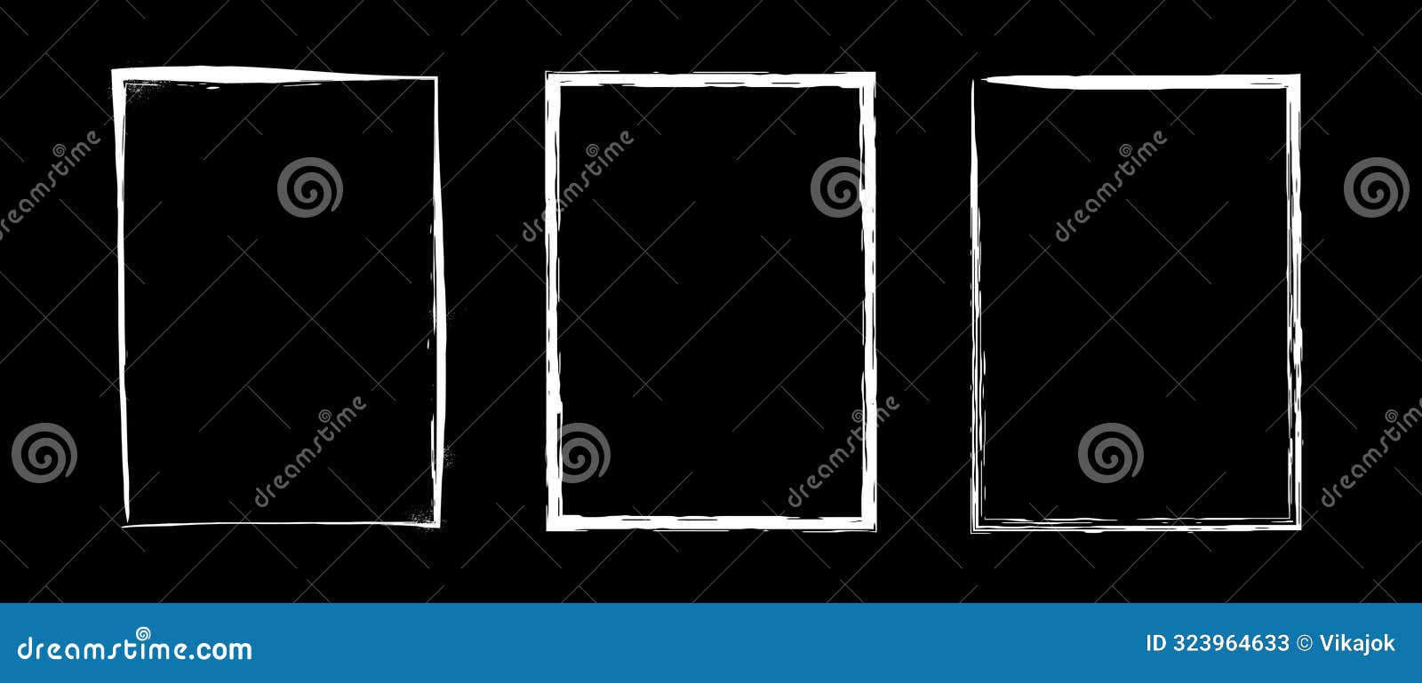 Grunge Rectangle Frame Set. Different Paint Brushed Border Collection ...