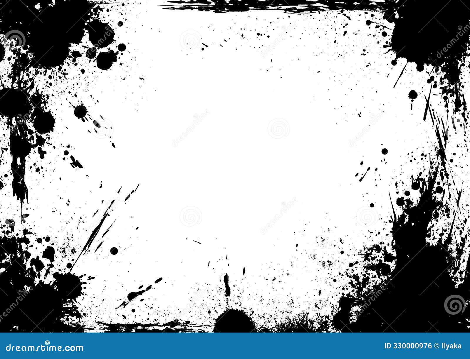 Grunge Rectangle Splatter Frame. Splash Ink Border. Rectangle Text Box ...