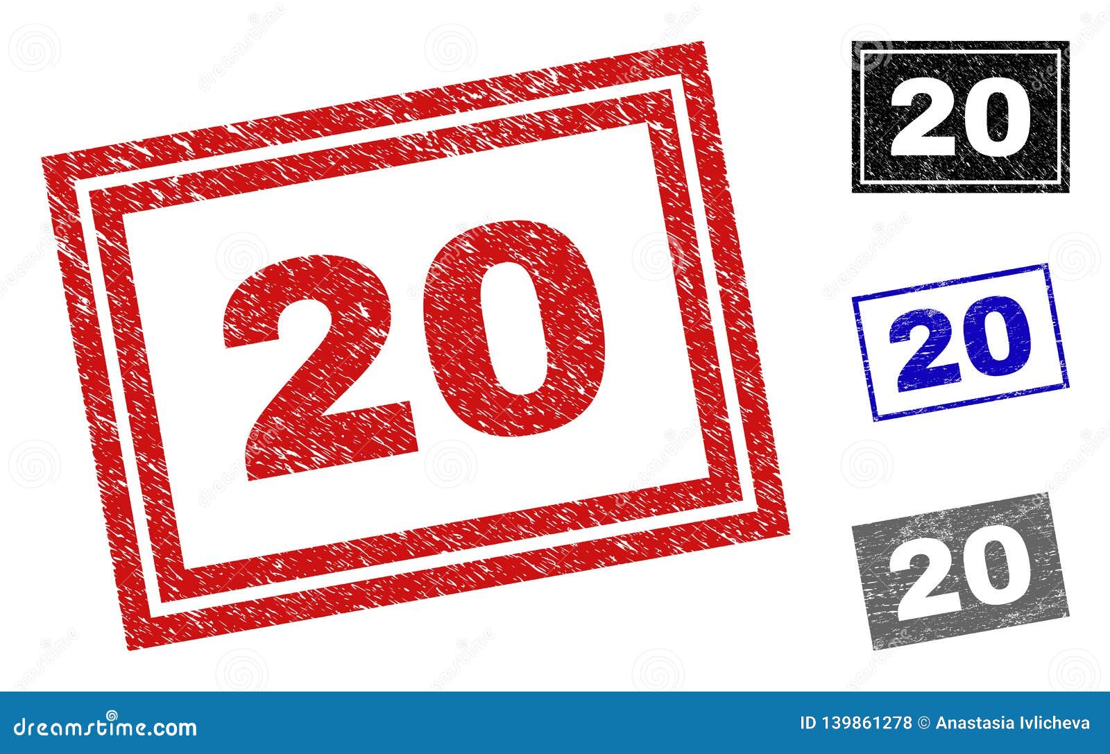 Grunge 20 Textured Rectangle Stamp Seals Stock Vector - Illustration of ...