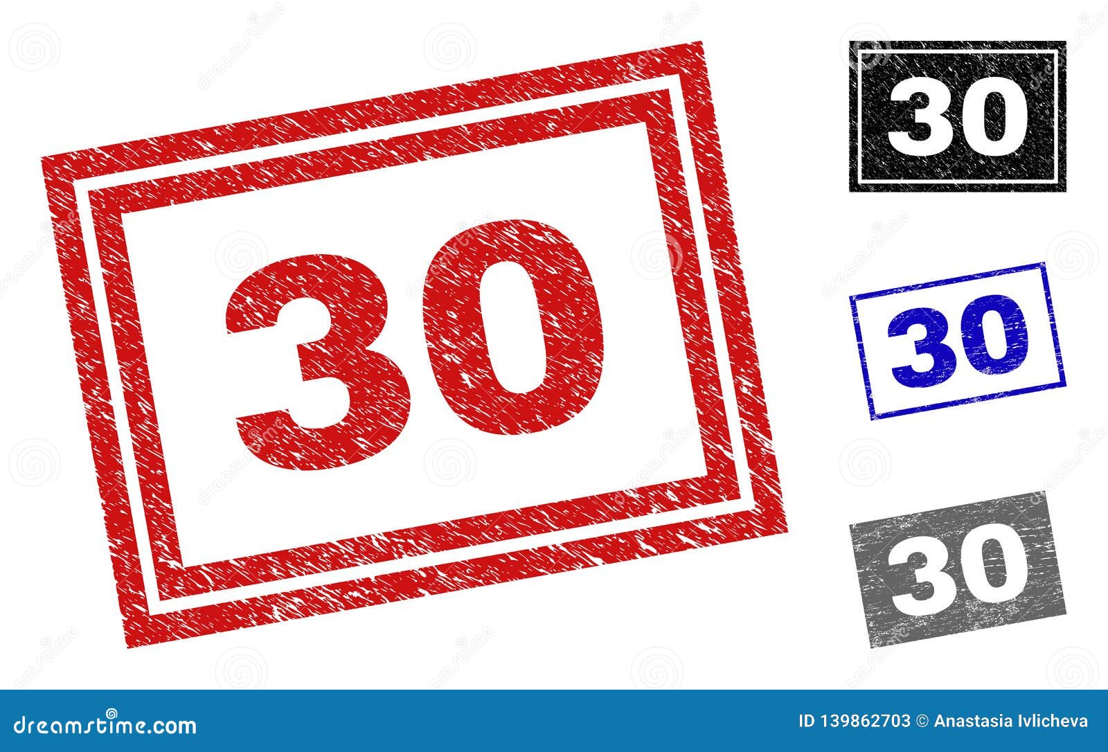 Grunge 30 Scratched Rectangle Stamp Seals Stock Vector - Illustration ...