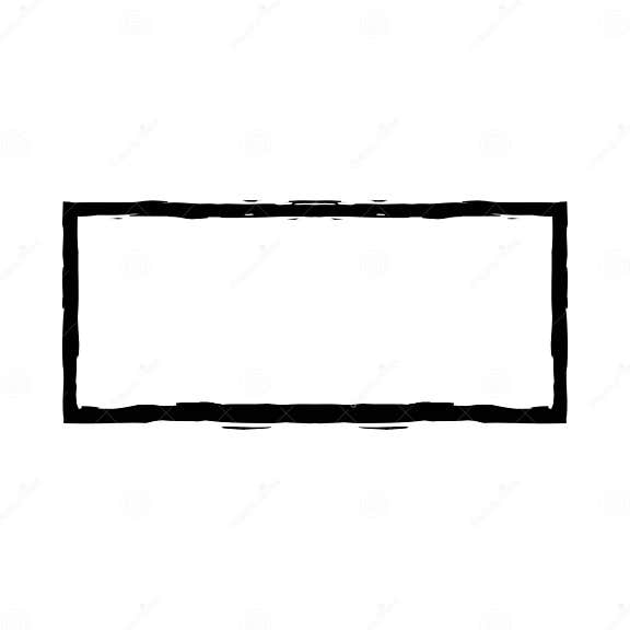 Grunge Rectangular Frame Stamp. Ink Empty Black Box. Rectangular Border ...