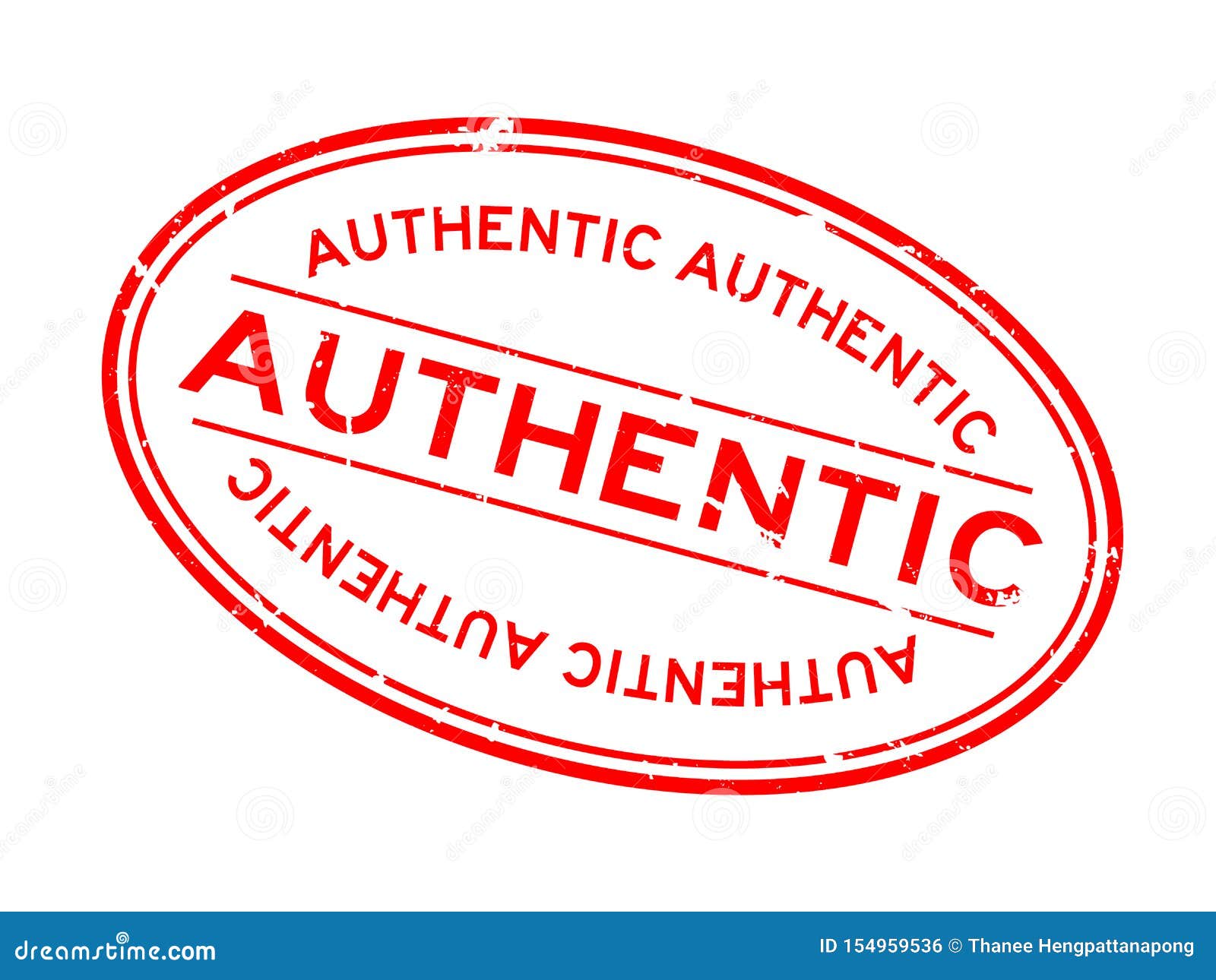 Grunge Red Authentic Word Oval Rubber Stamp on White Background Stock ...