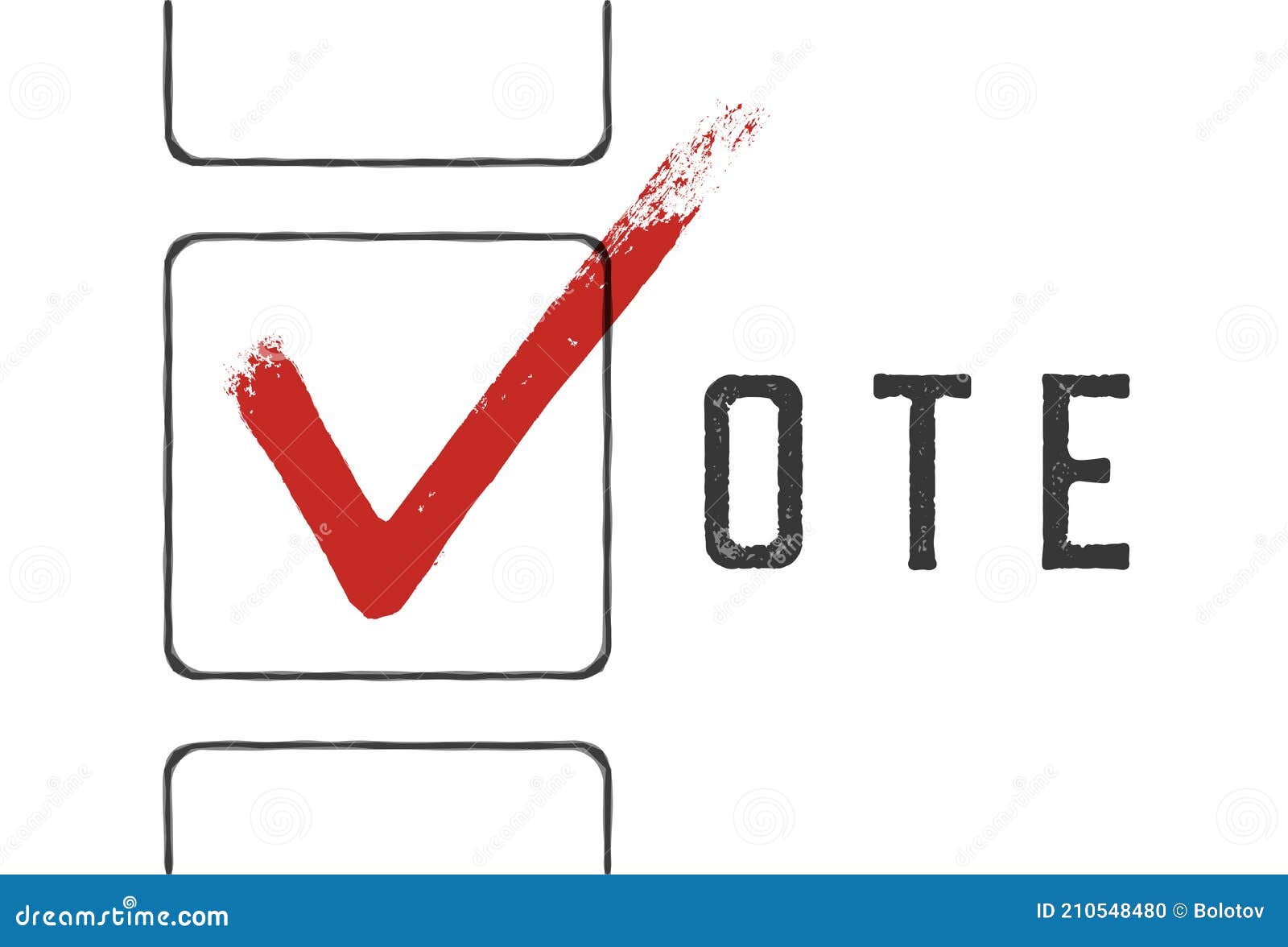 Grunge Red Checkmarks in Checkbox. Vote Concept Illustration Stock ...