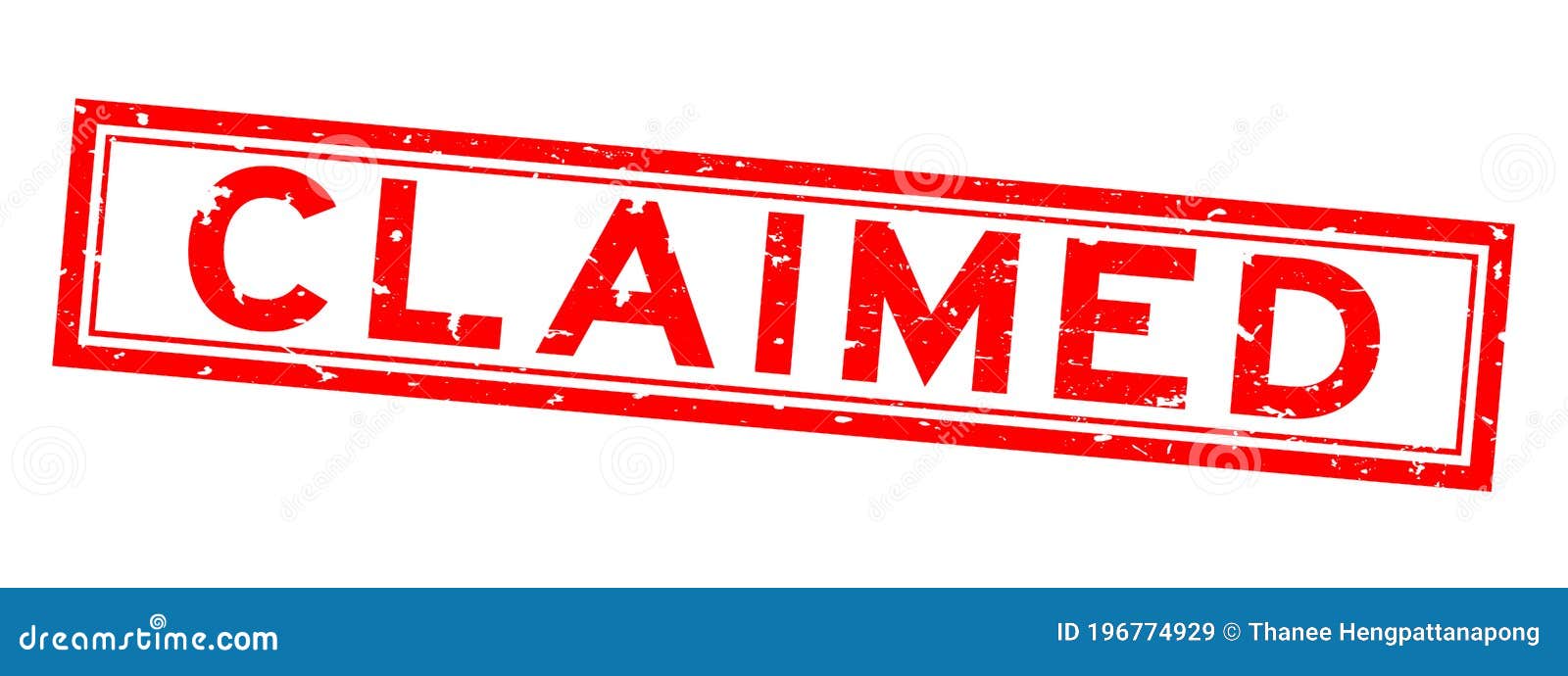 Grunge Red Claimed Word Square Rubber Stamp on White Background Stock ...