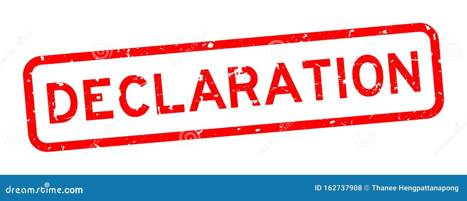 Grunge Red Declaration Word Square Rubber Stamp on White Background ...