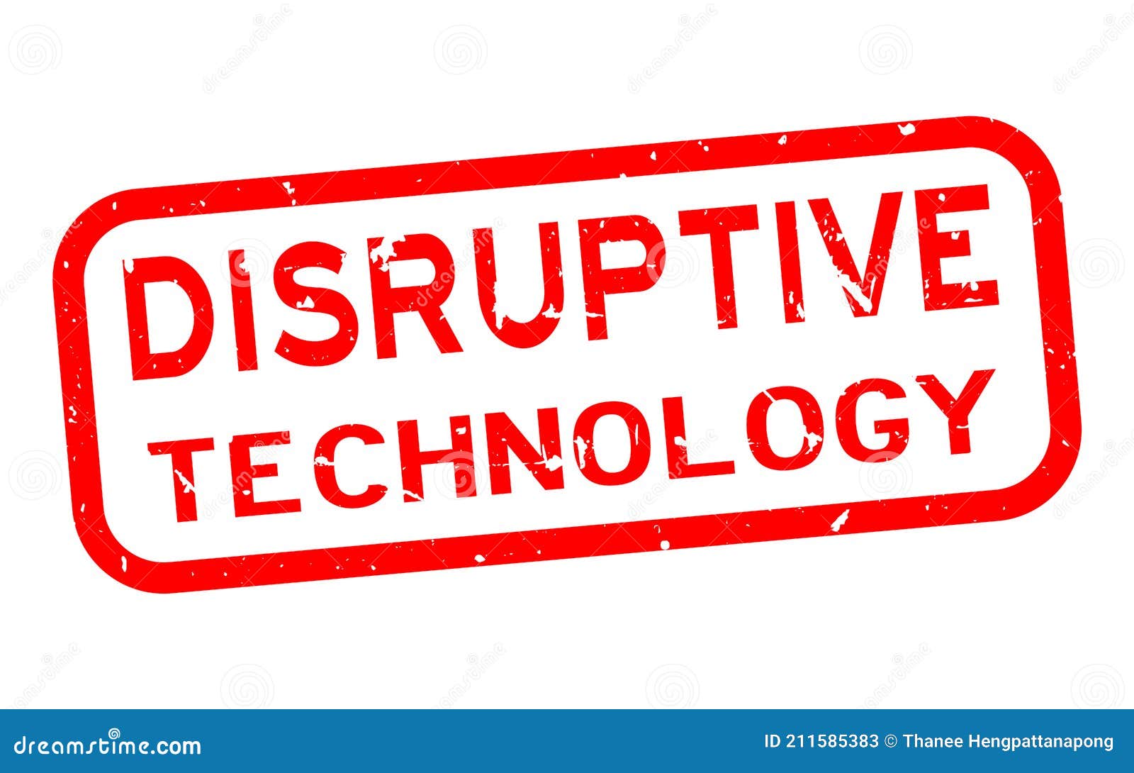 Grunge Red Disruptive Technology Word Rubber Seal Stamp on White ...