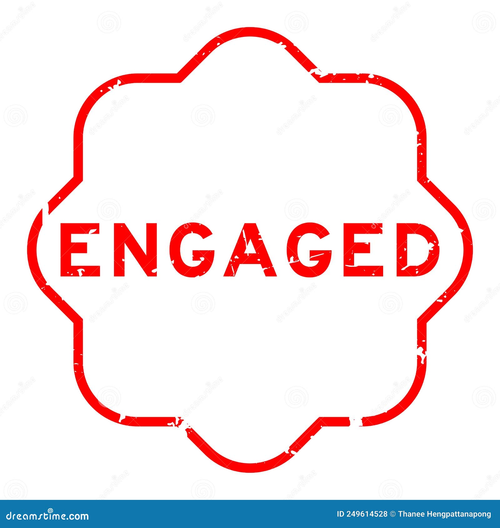 Grunge Red Engaged Word Rubber Stamp on White Background Stock Vector ...