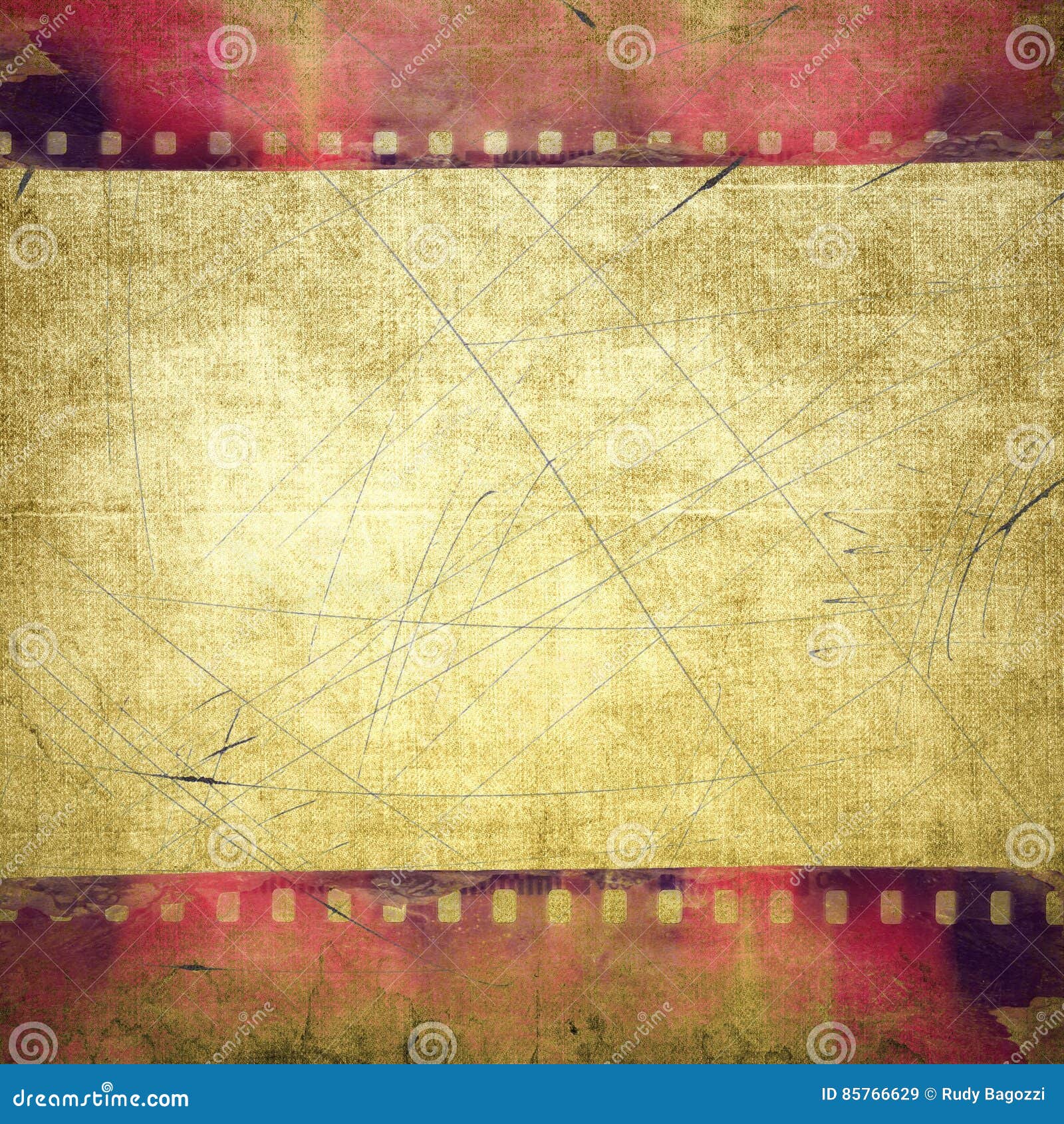 Grunge Red Film Strip Frame Stock Illustration - Illustration of ...