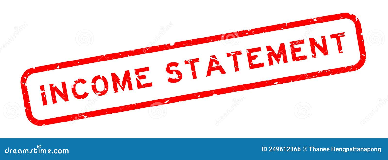 Grunge Red Income Statement Word Square Rubber Stamp on White ...