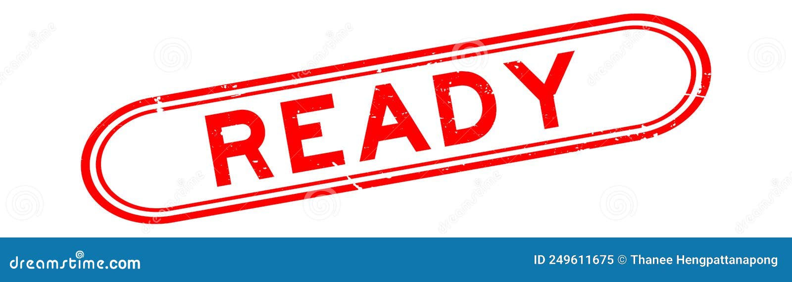 Grunge Red Ready Word Rubber Stamp on White Background Stock Vector ...