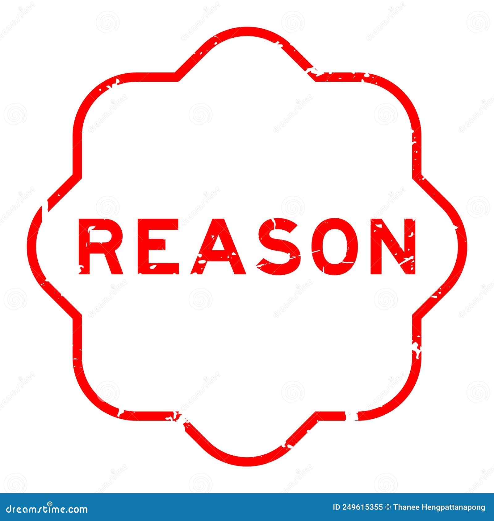 Grunge Red Reason Word Rubber Stamp on White Background Stock Vector ...