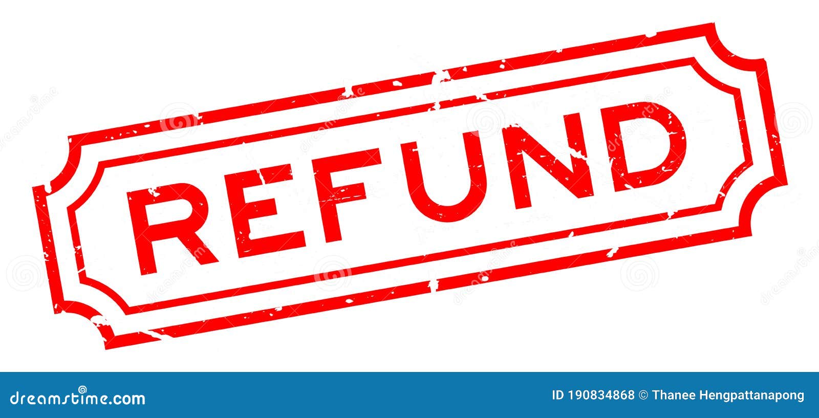 Grunge Red Refund Word Rubber Stamp on White Background Stock Vector ...