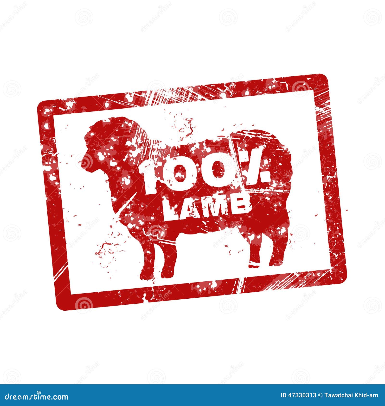 Grunge Red Rubber Stamp With The Text 100 Percent Lamb Written I ...