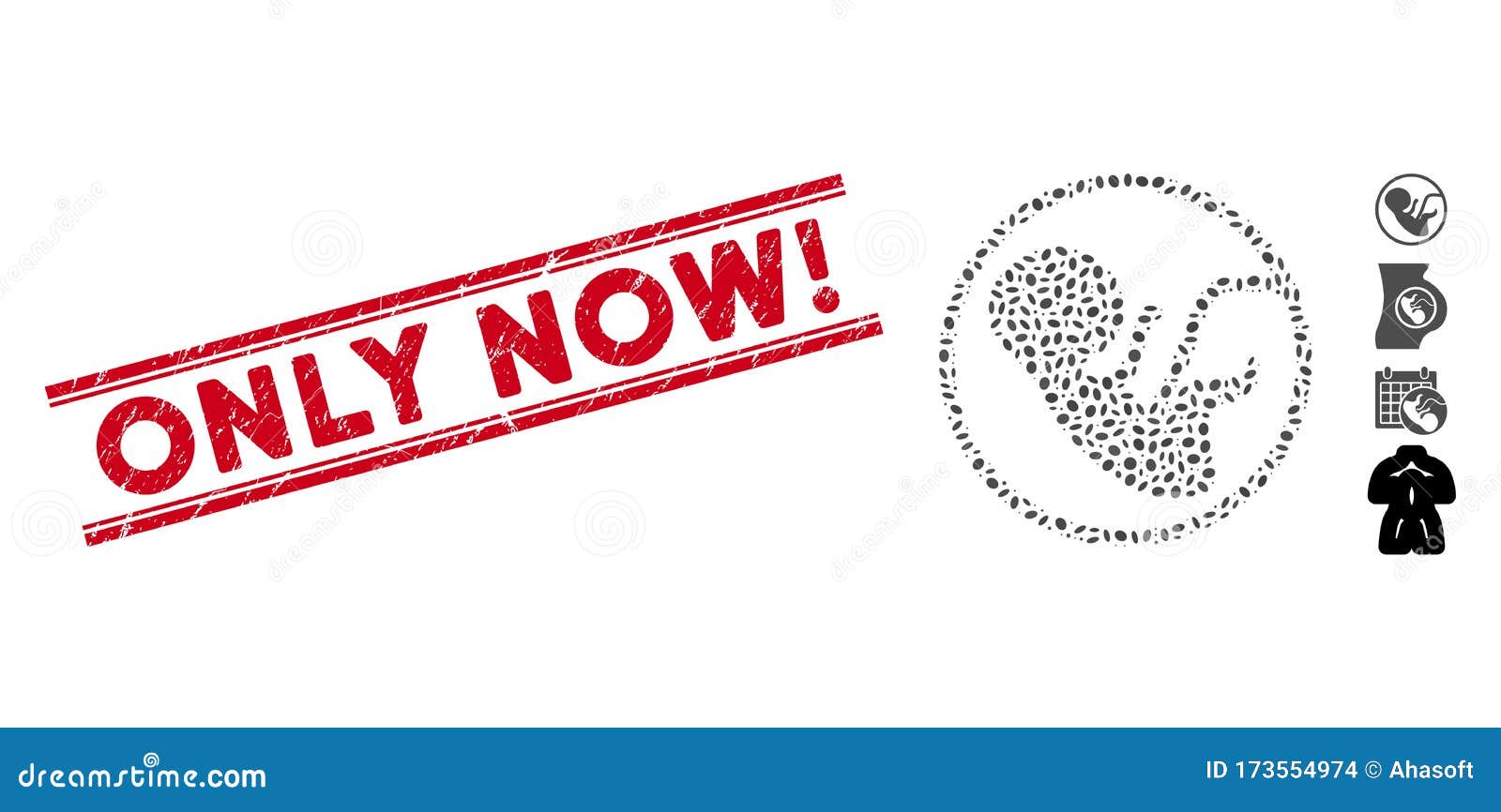 Grunge only Now! Line Seal and Collage Human Embryo Icon Stock ...