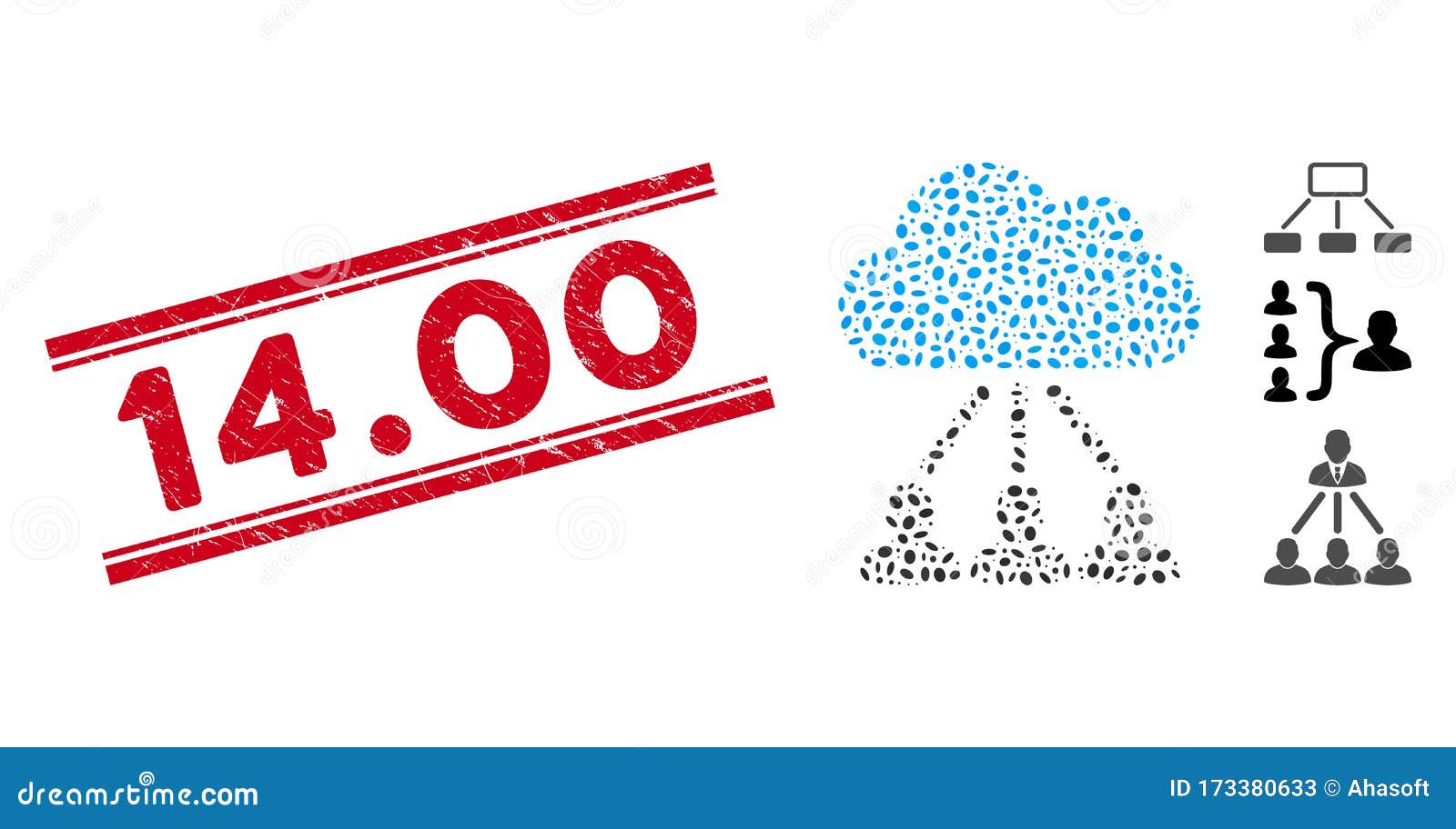 Distress 14.00 Line Stamp and Mosaic Hierarchy Icon Stock Illustration ...