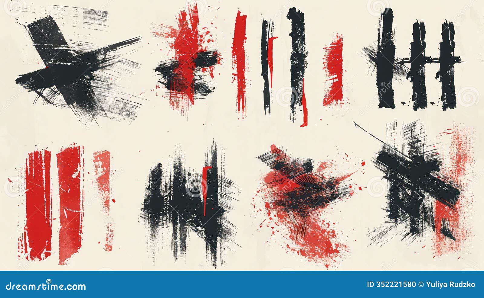 Grunge Red Strike through and Underline Set Stock Photo - Image of ...