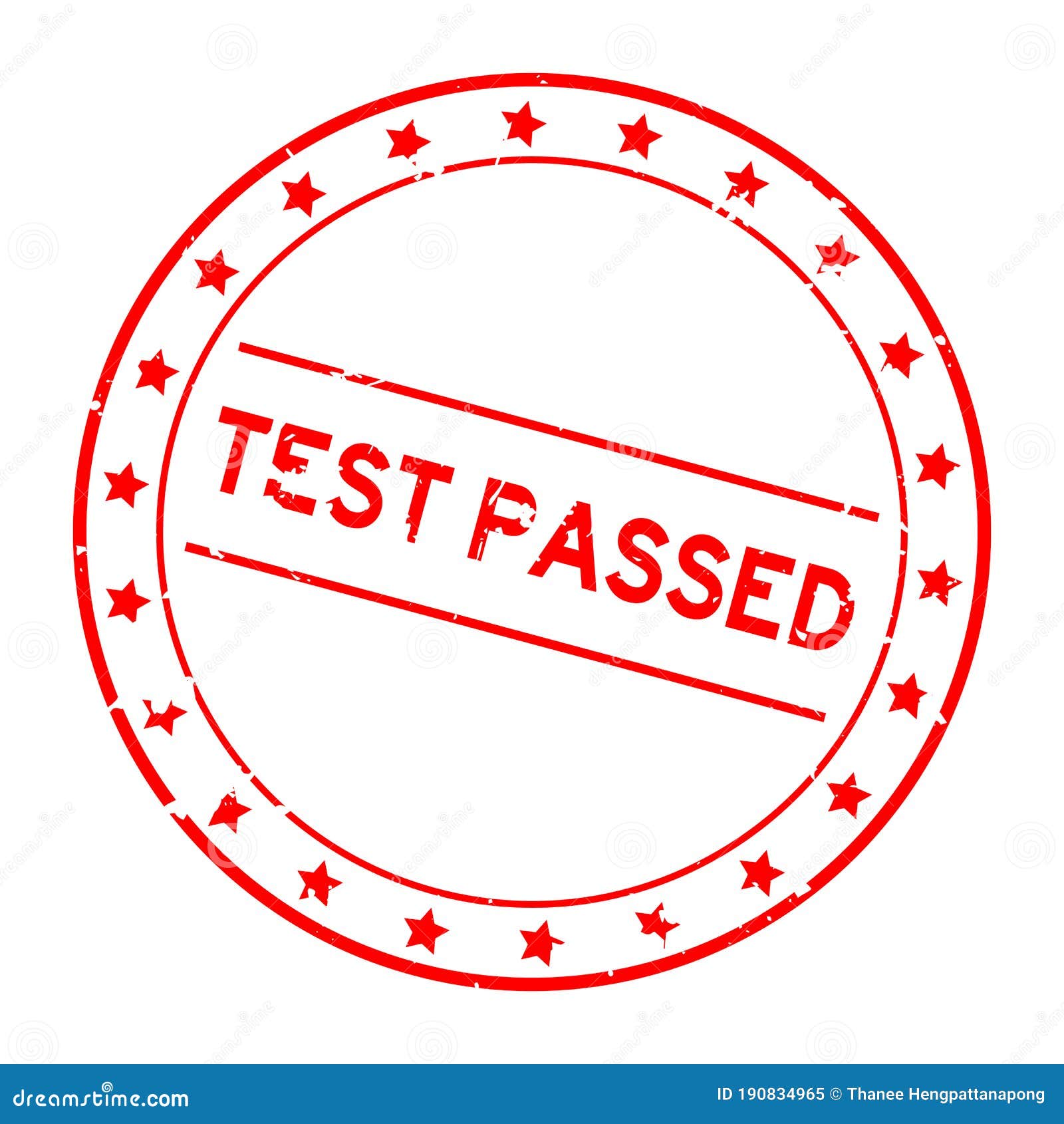 Grunge Red Test Passed Word Round Rubber Stamp on White Background ...