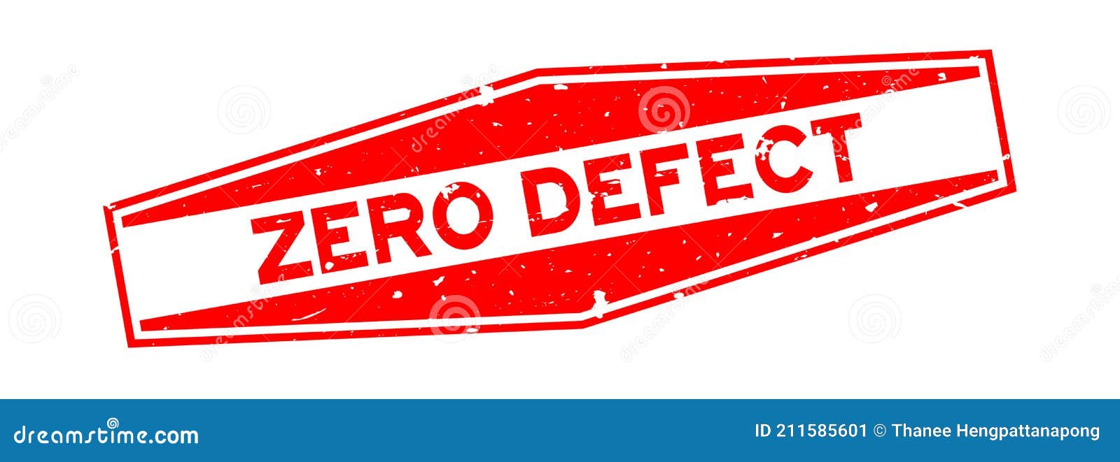 Grunge Red Zero Defect Word Hexagon Rubber Stamp on White Background ...
