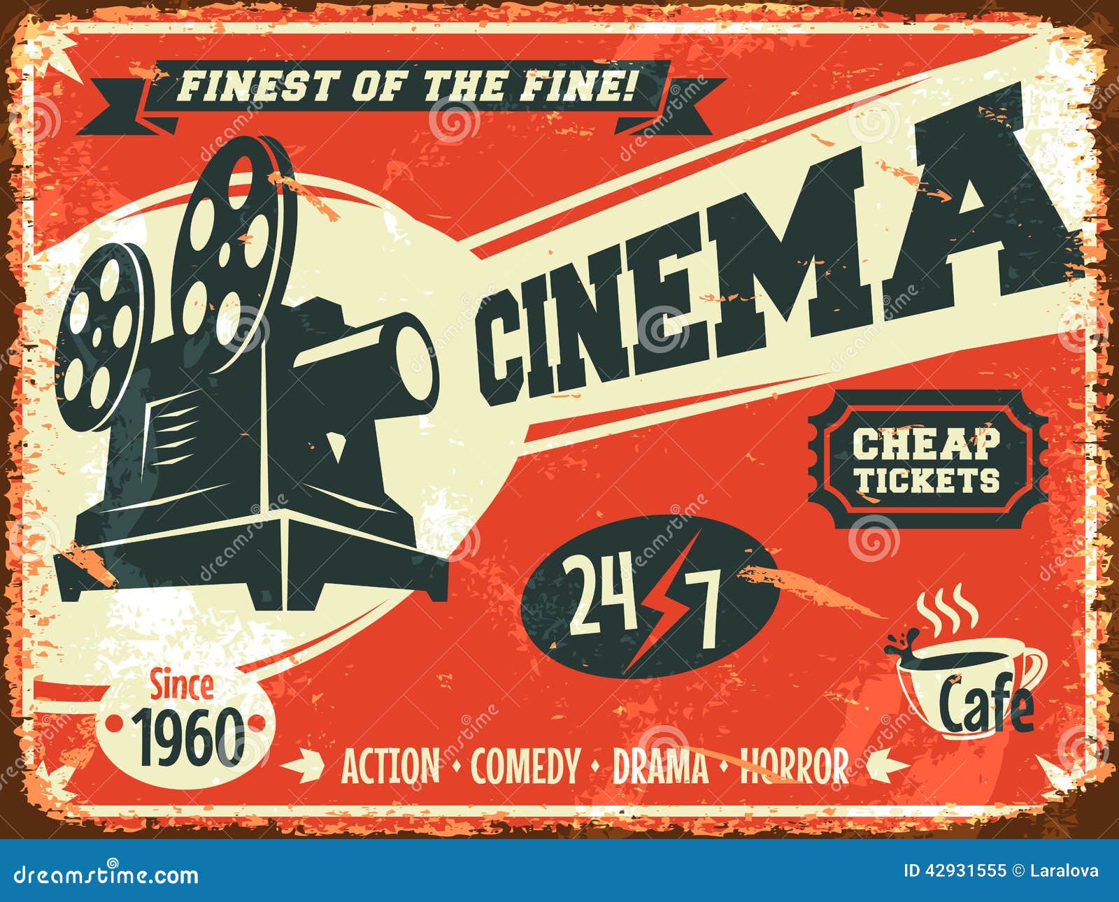 Grunge retro cinema poster stock vector. Illustration of concept - 42931555 Grunge retro cinema poster stock vector. Illustration of concept - 42931555