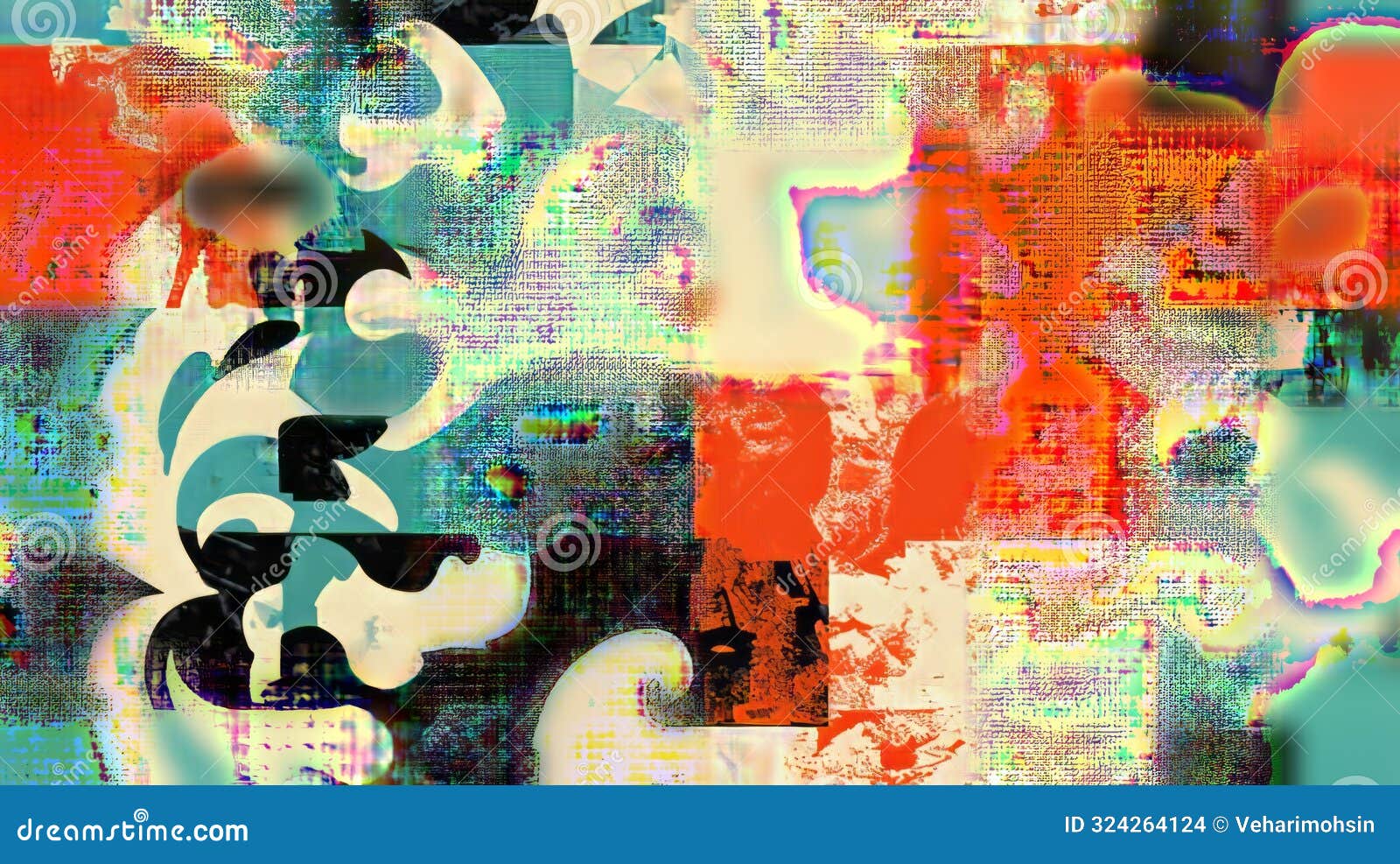 Grunge Revival Pattern Artwork Design Composition Stock Illustration ...