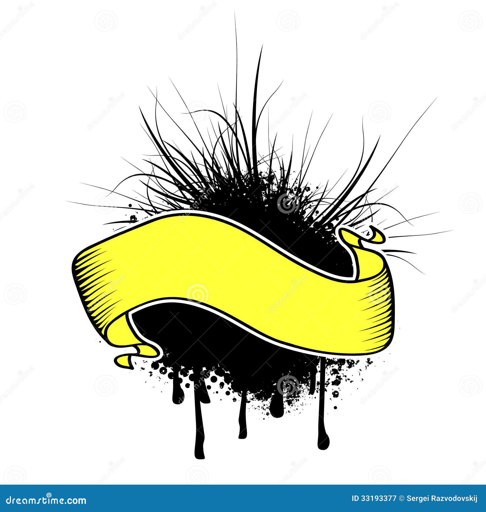Grunge Ribbon Banner stock vector. Illustration of yellow - 33193377