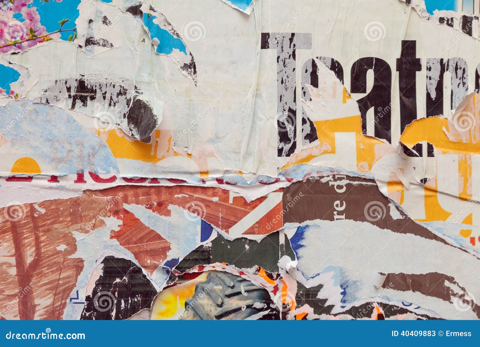 Old Grunge Ripped Torn Vintage Collage Posters Crumpled Paper Placard ...