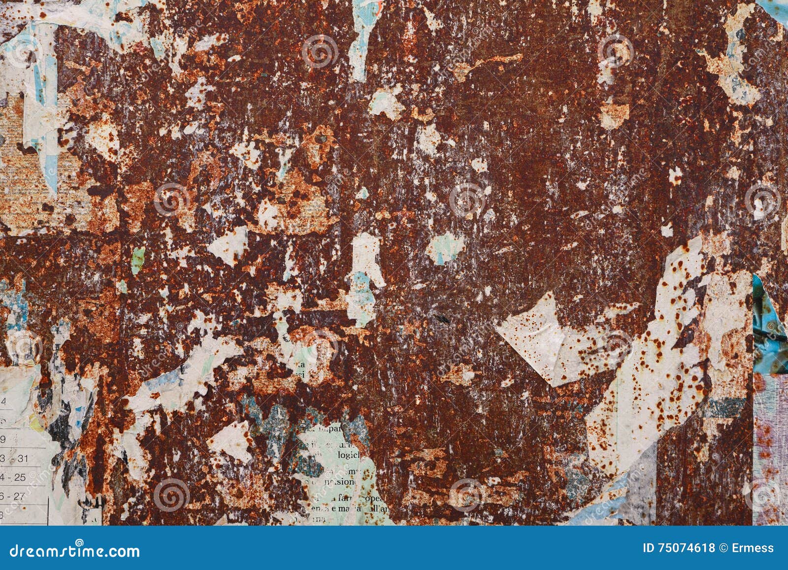 Grunge Ripped Poster on Rusted Sheet Stock Photo - Image of paper ...