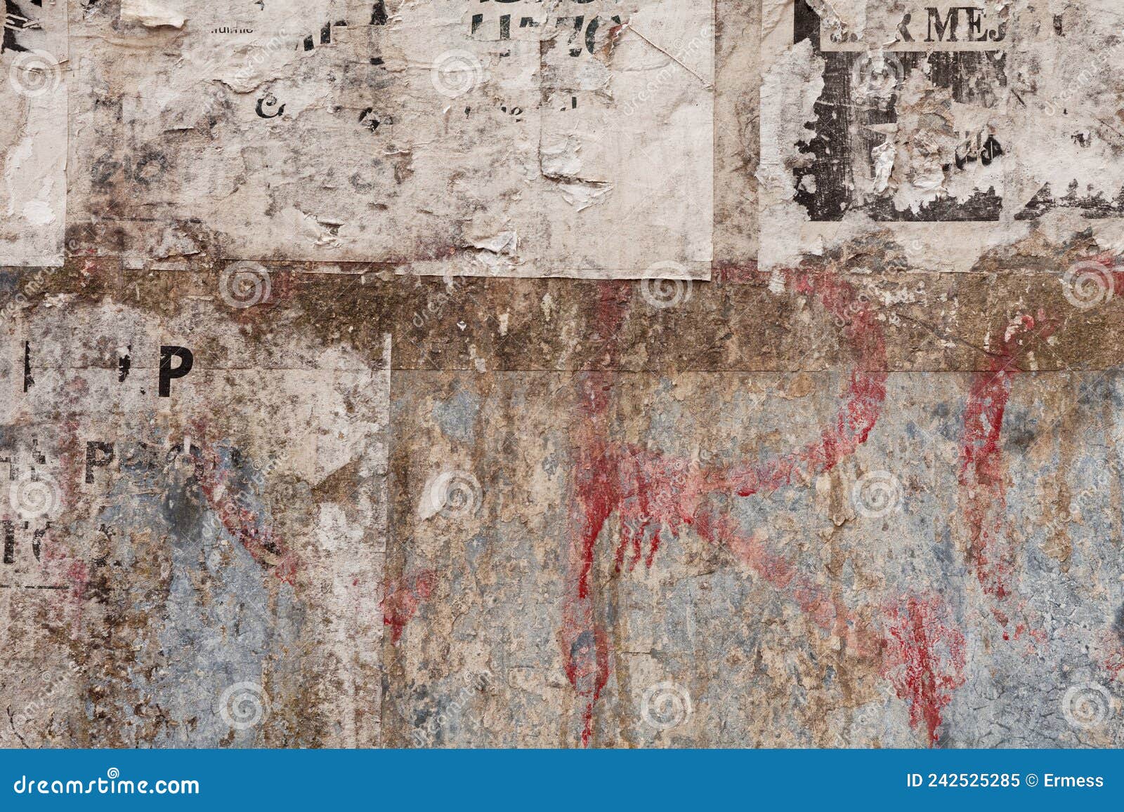 Old Grunge Ripped Torn Collage Posters Creased Crumpled Paper Placard ...