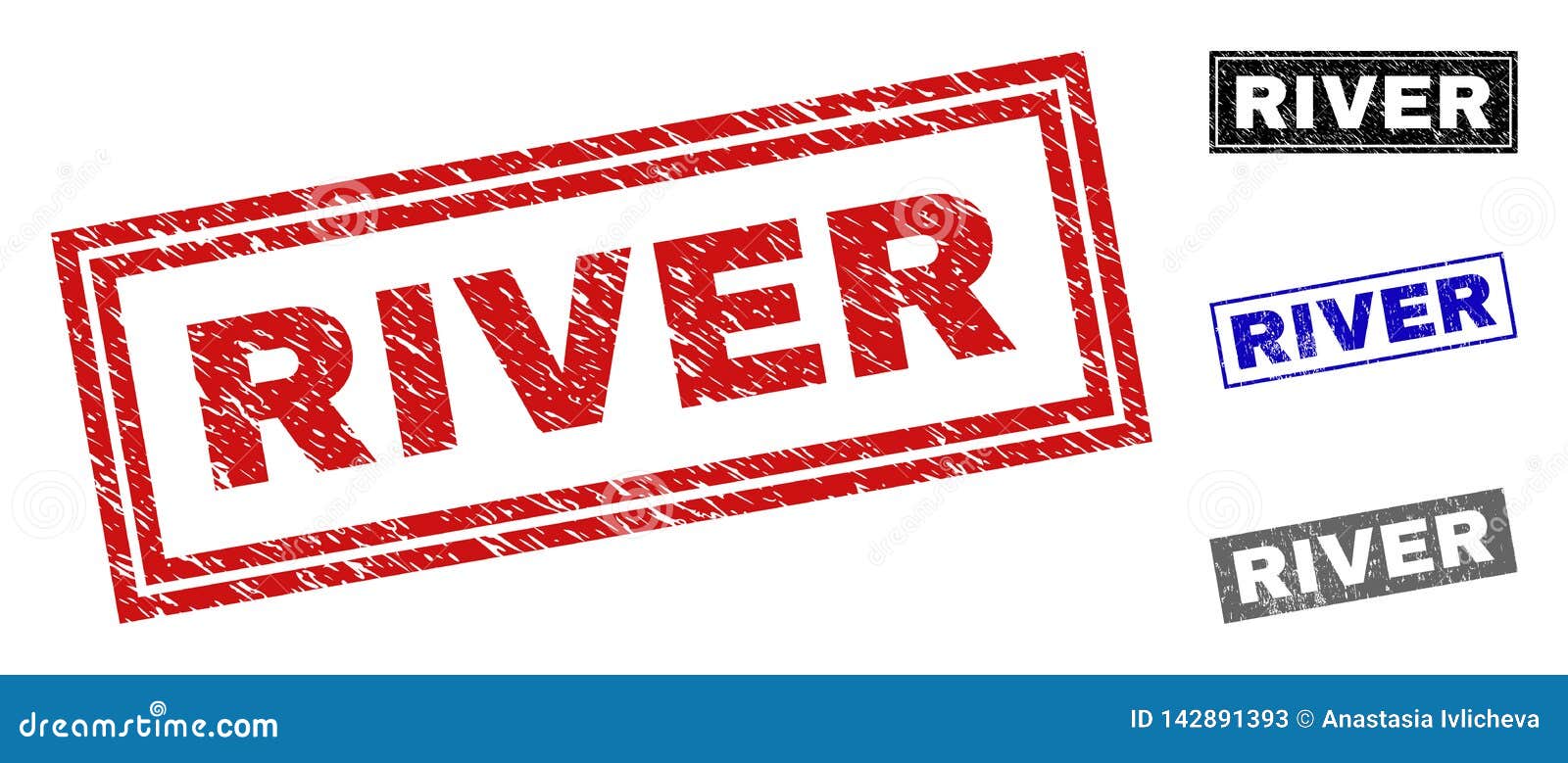 Grunge RIVER Textured Rectangle Watermarks Stock Vector - Illustration ...