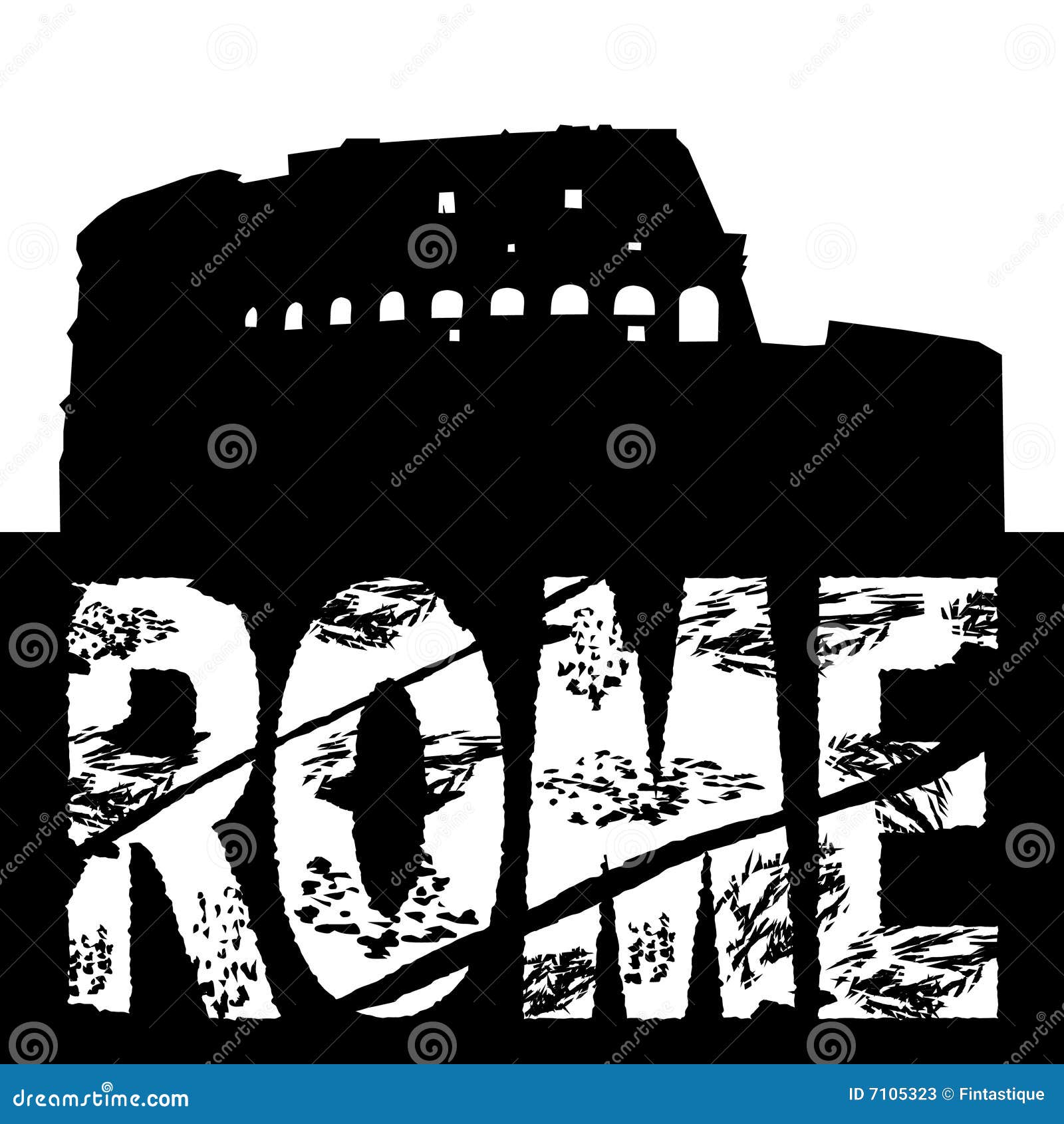 Grunge Rome with Colosseum stock vector. Illustration of architecture ...