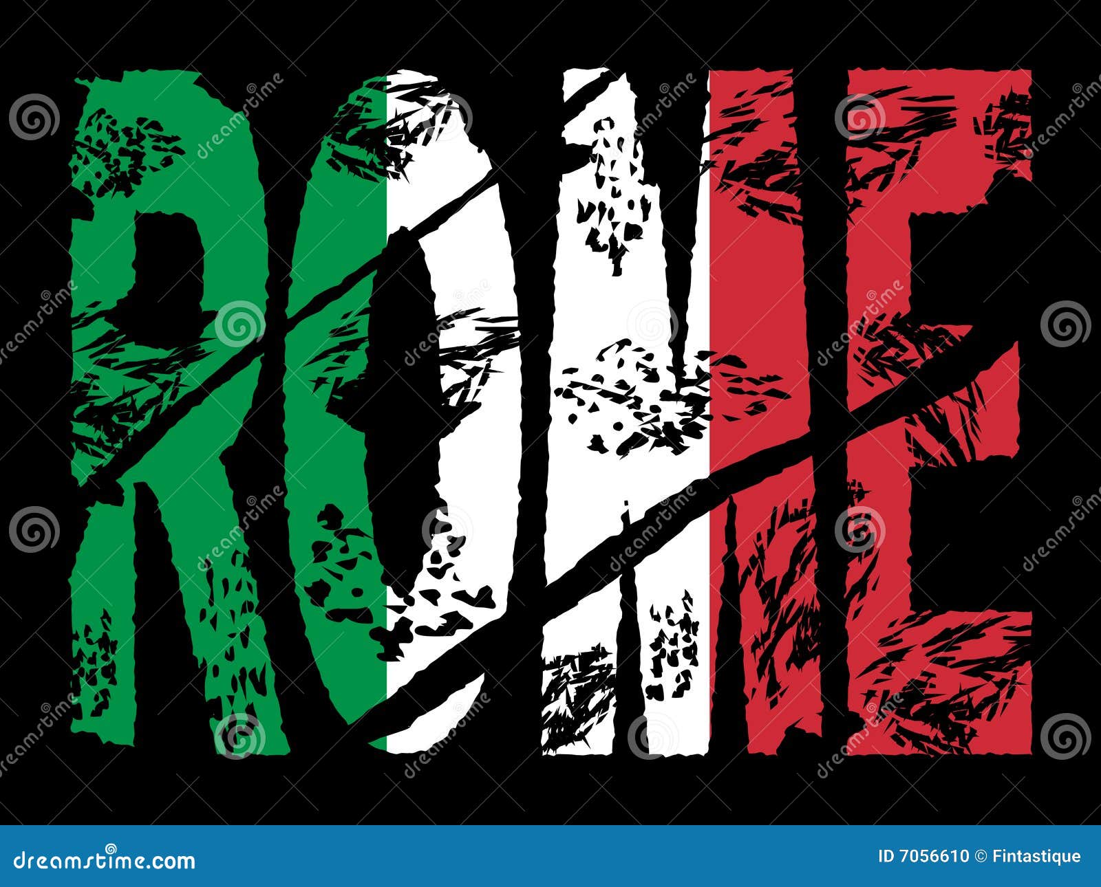 Grunge Rome text with flag stock vector. Illustration of rome - 7056610
