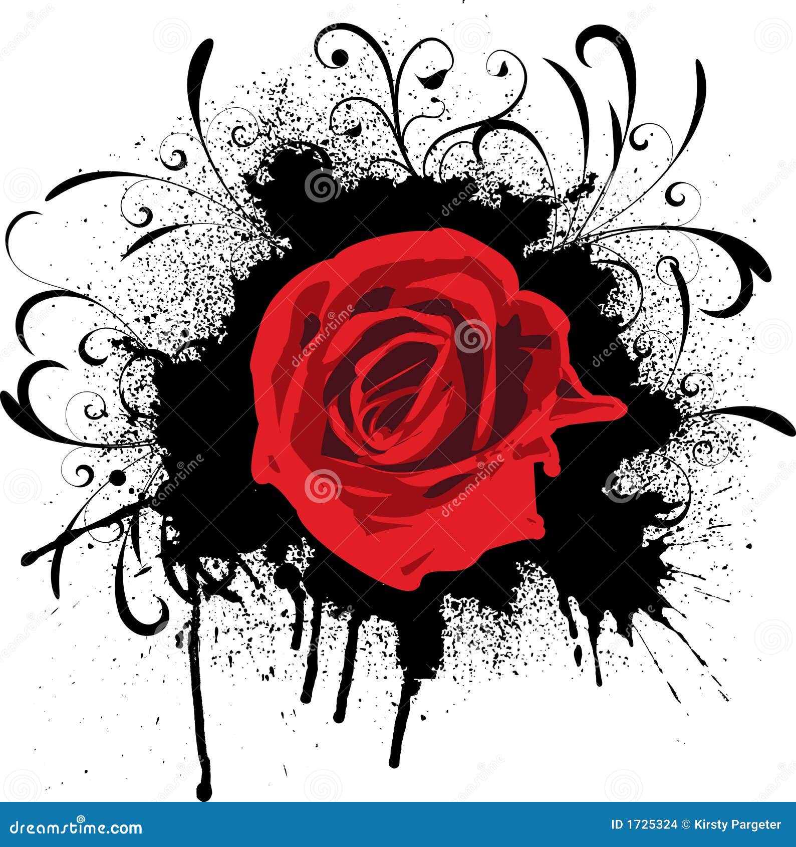 Grunge rose stock vector. Illustration of grunge, abstract - 1725324