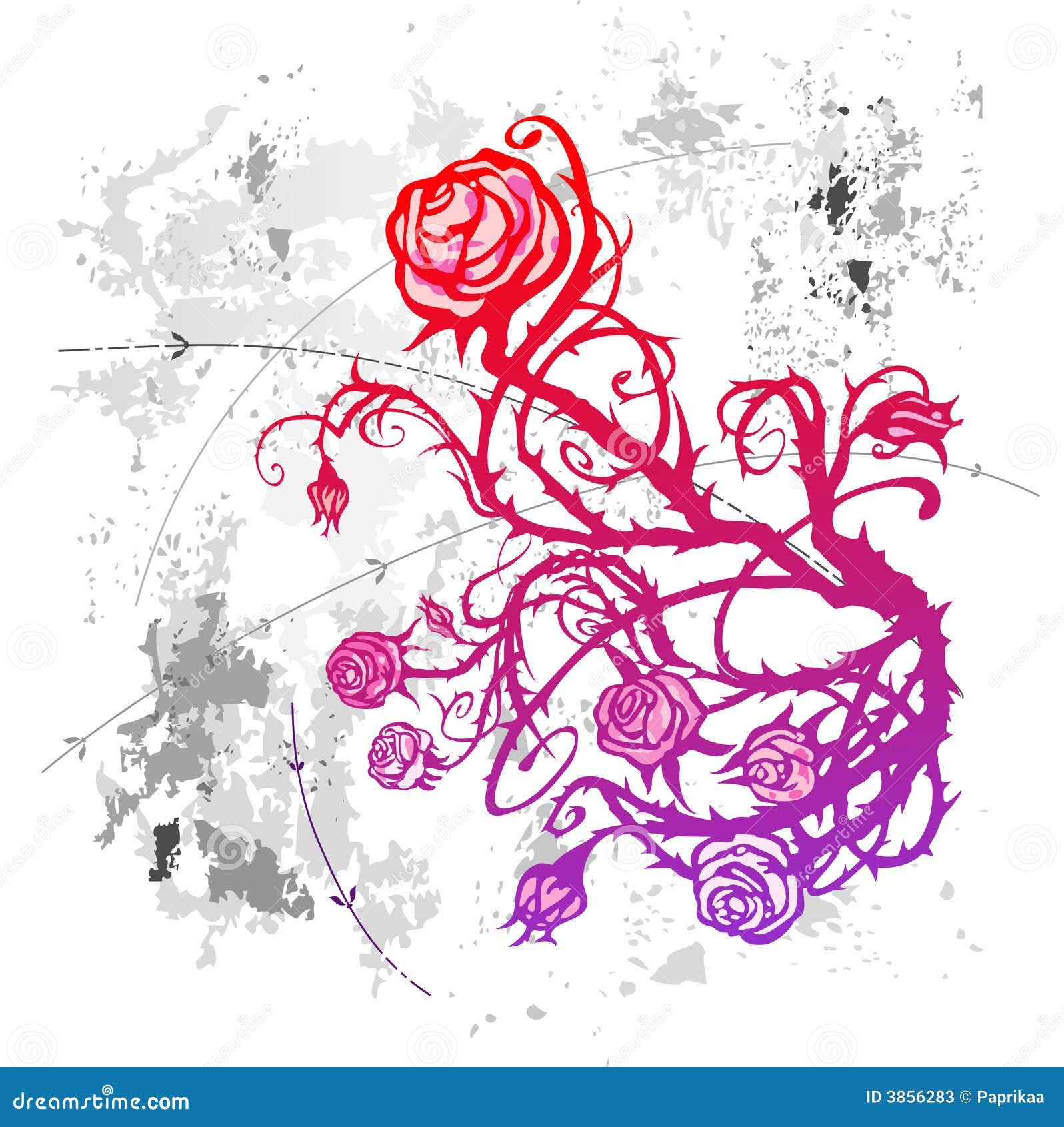 Grunge rose stock vector. Illustration of silhouette, branch - 3856283