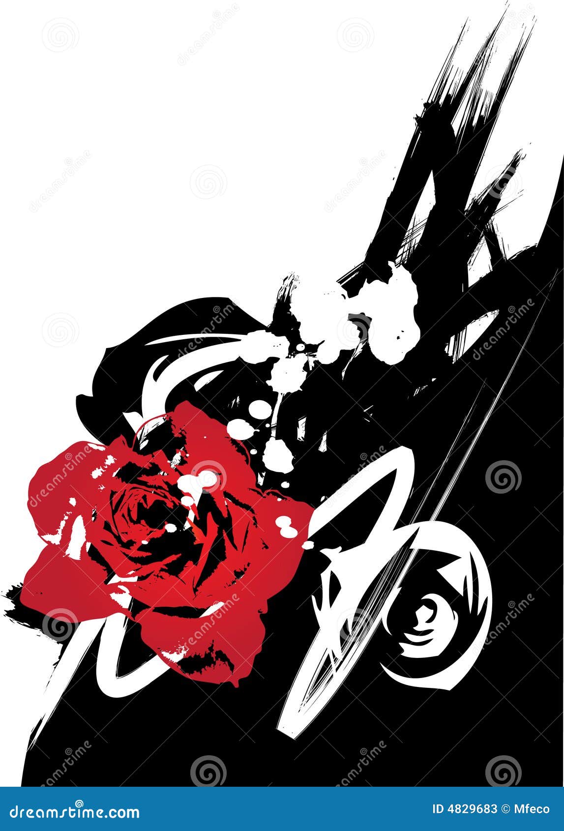 Grunge rose vector stock vector. Illustration of scruffy - 4829683