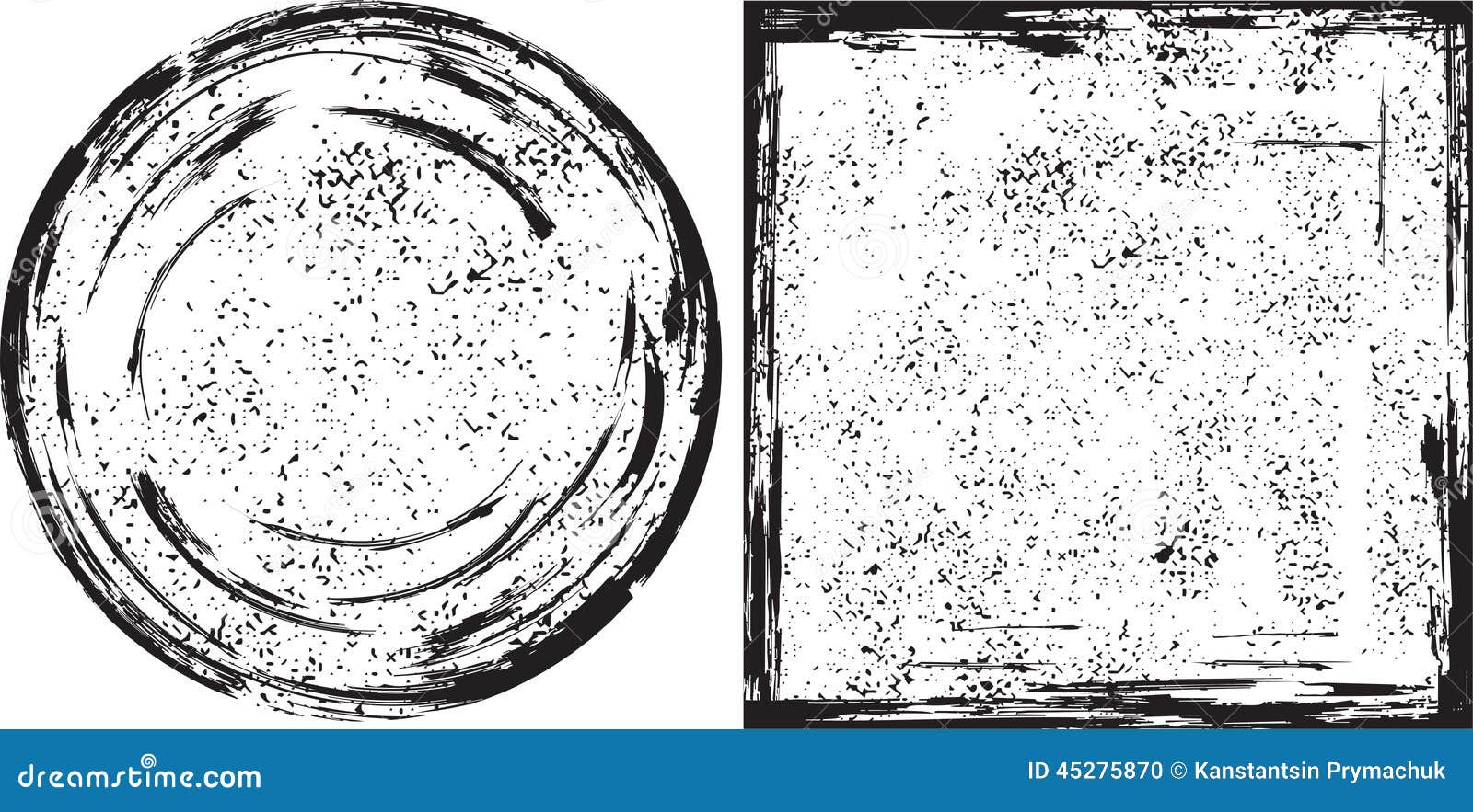 Grunge Round and Square Frames Texture. Vector Stock Vector ...