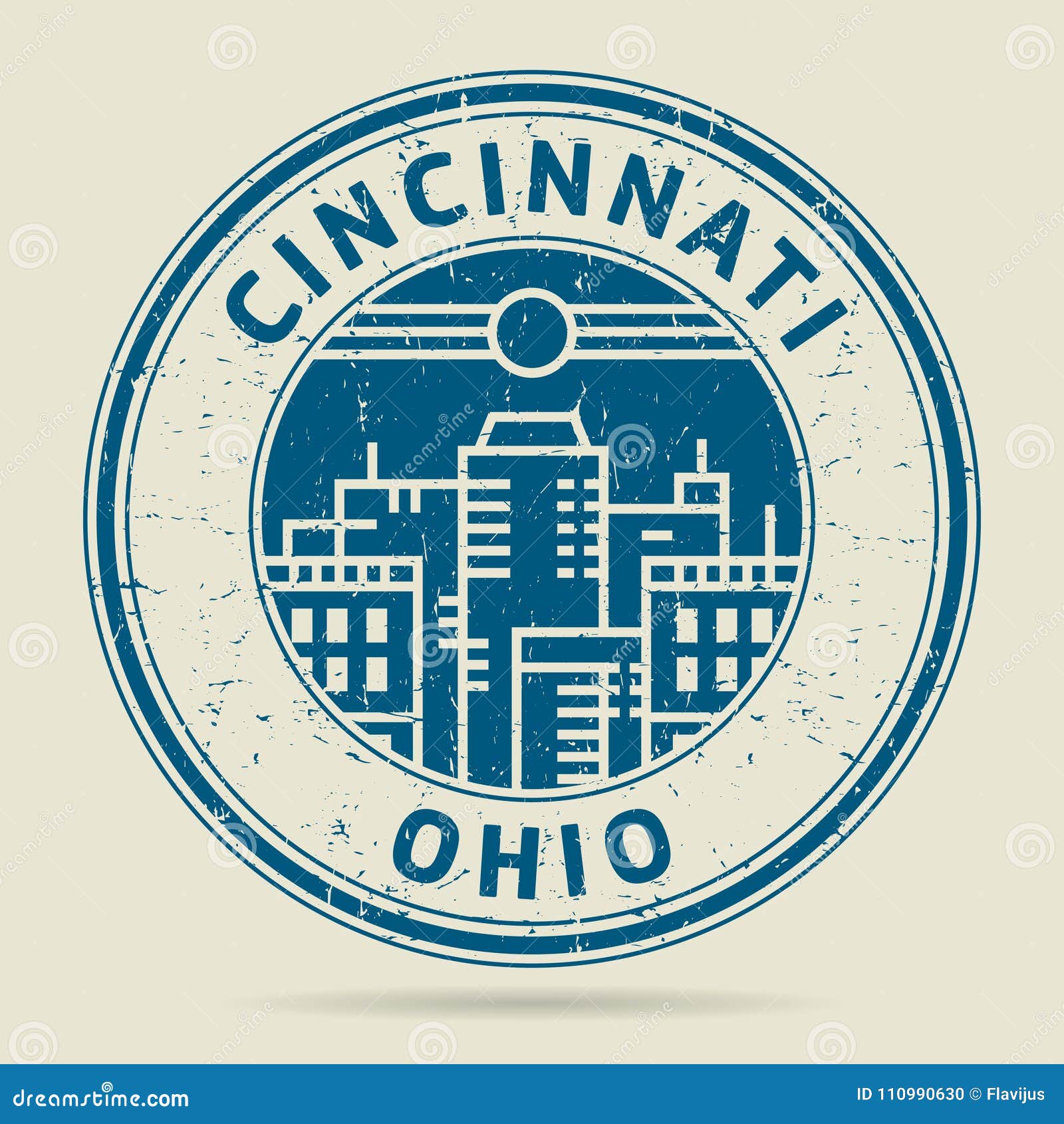 Grunge Rubber Stamp or Label with Text Cincinnati, Ohio Stock Vector ...