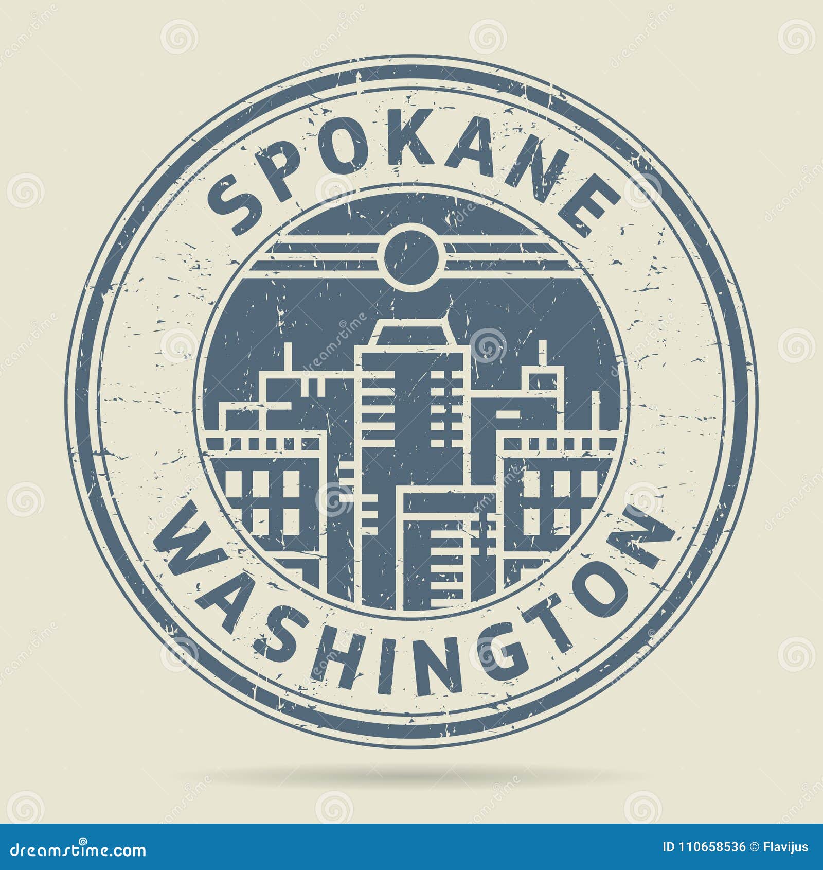 Grunge Rubber Stamp or Label with Text Spokane, Washington Stock Vector ...